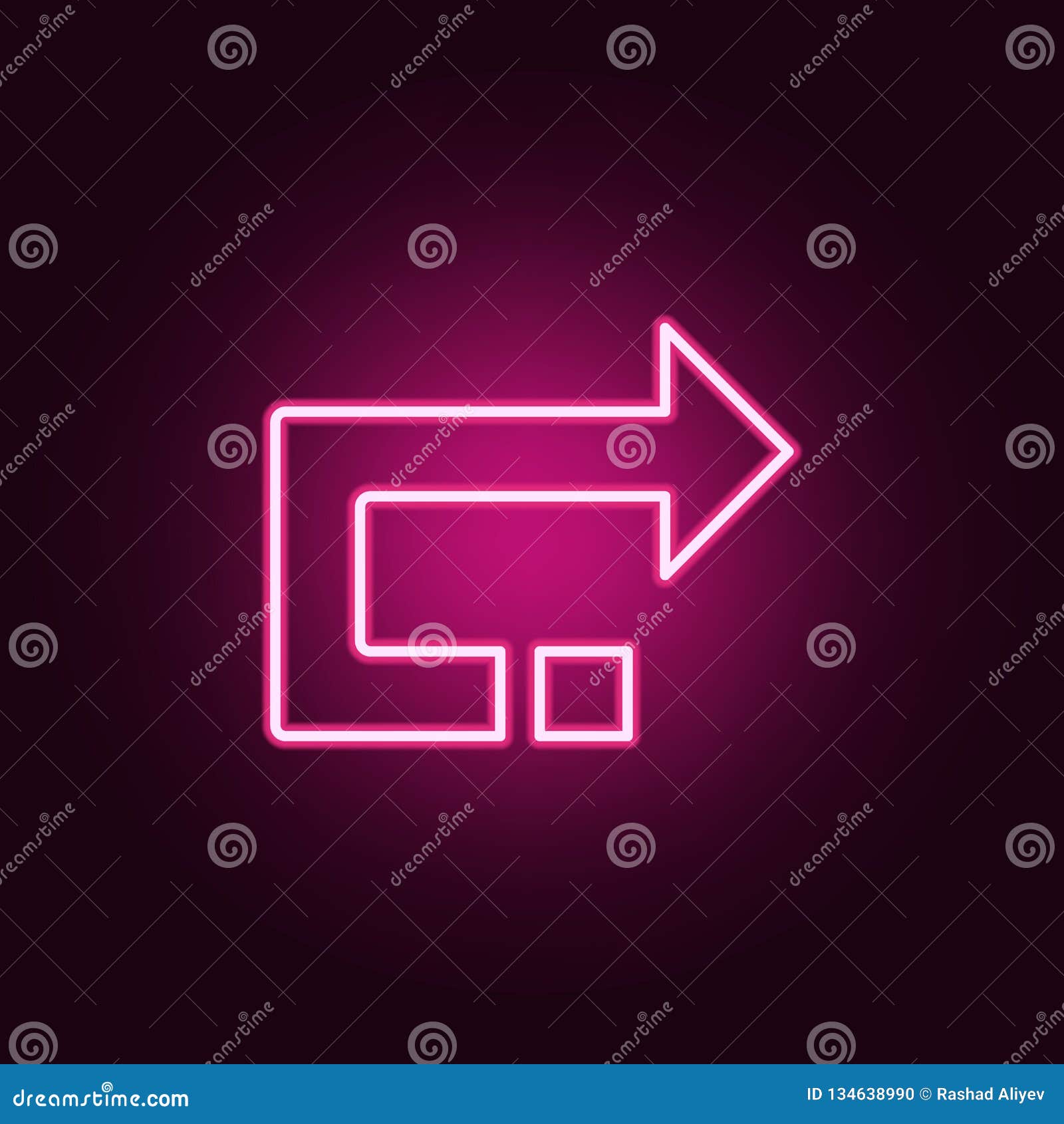 Back Arrow Icon. Elements of Web in Neon Style Icons Stock Illustration ...