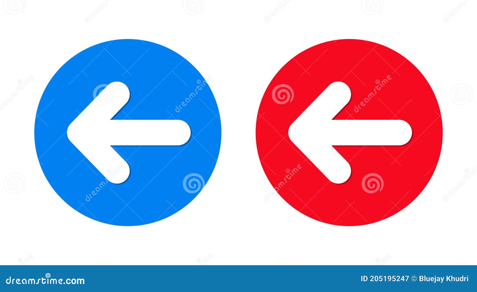 Back Arrow Icon Flat Trendy Round Button Set Stock Vector ...