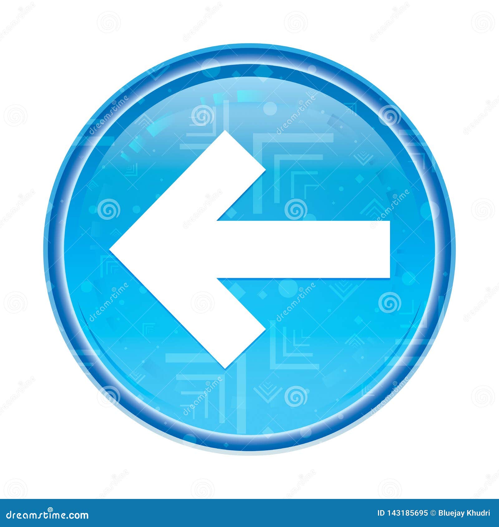 Back Arrow Icon Floral Blue Round Button Stock Illustration ...