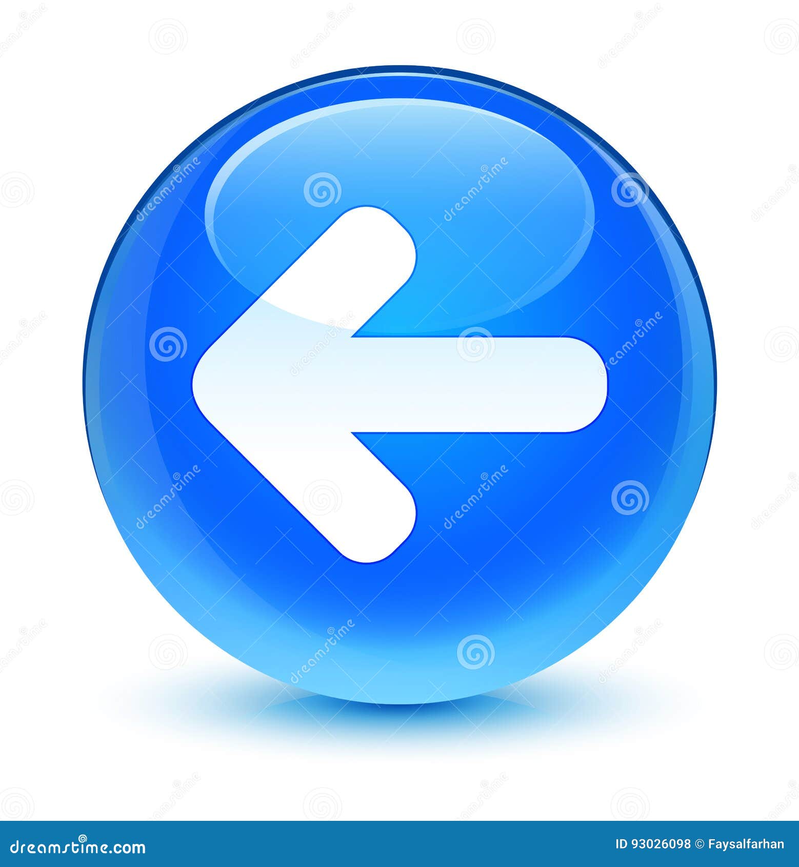Back Arrow Icon Glassy Cyan Blue Round Button Stock Illustration ...