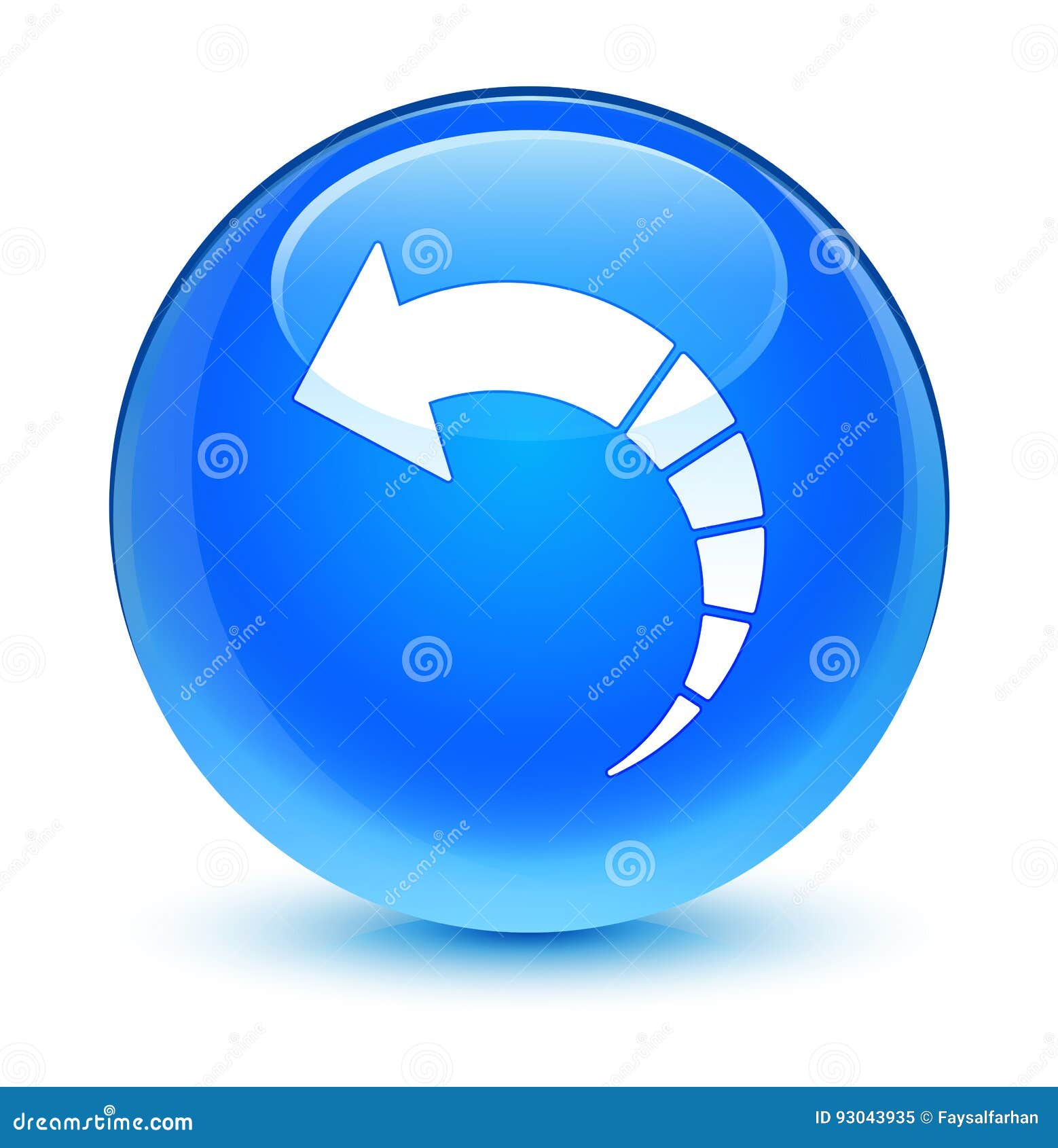 Back Arrow Icon Glassy Cyan Blue Round Button Stock Illustration ...