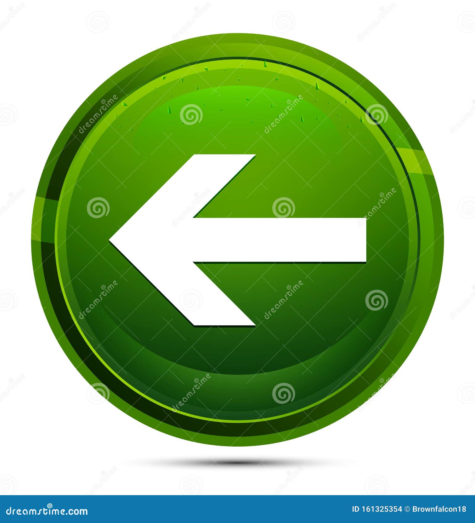Back Arrow Icon Glassy Green Round Button Illustration Stock Vector ...