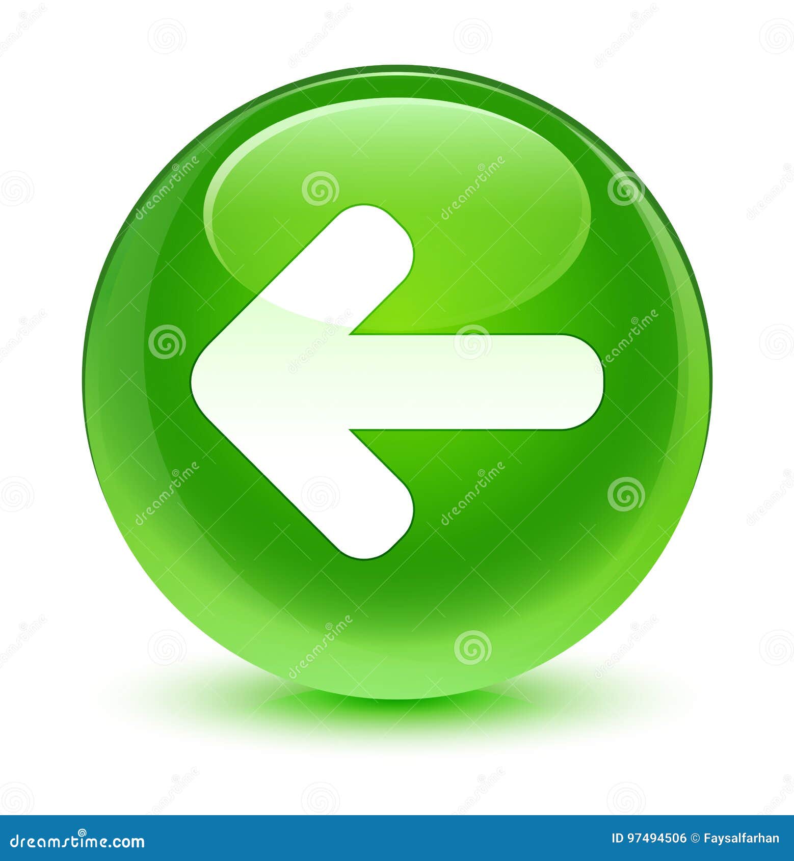 Back Arrow Icon Glassy Green Round Button Stock Illustration ...