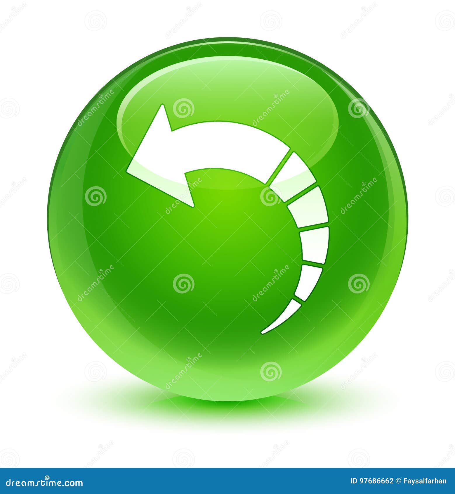 Back Arrow Icon Glassy Green Round Button Stock Illustration ...