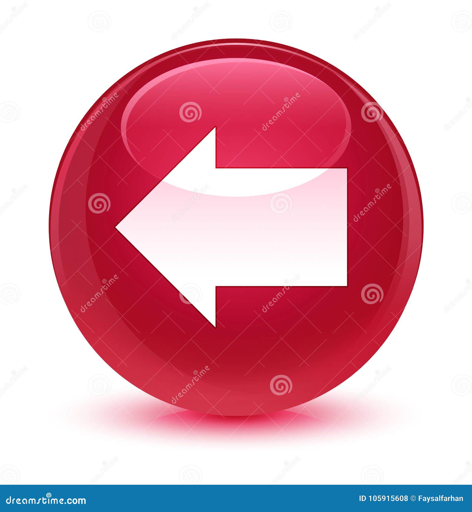 Back Arrow Icon Glassy Pink Round Button Stock Illustration ...