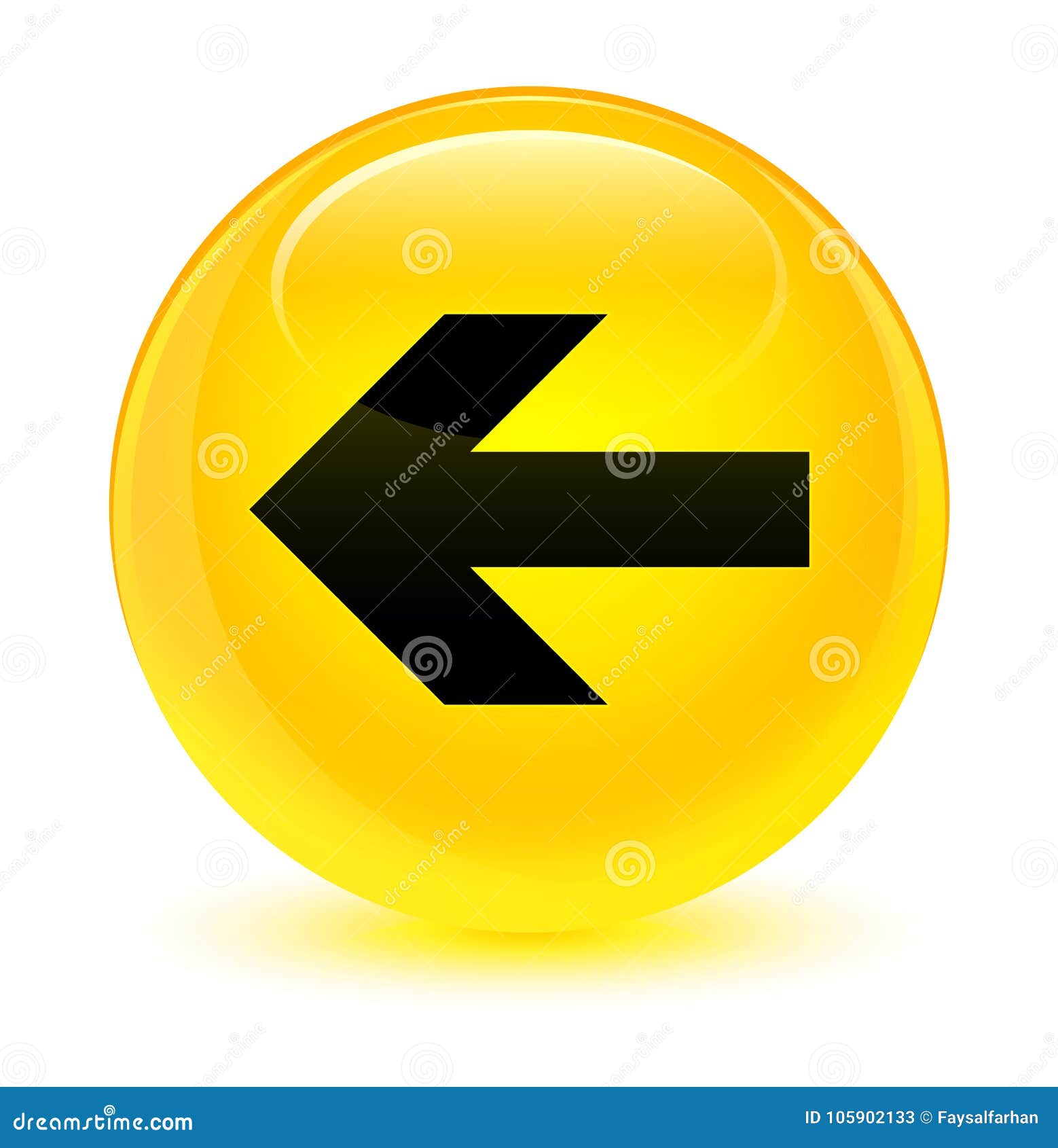 Back Arrow Icon Glassy Yellow Round Button Stock Illustration ...
