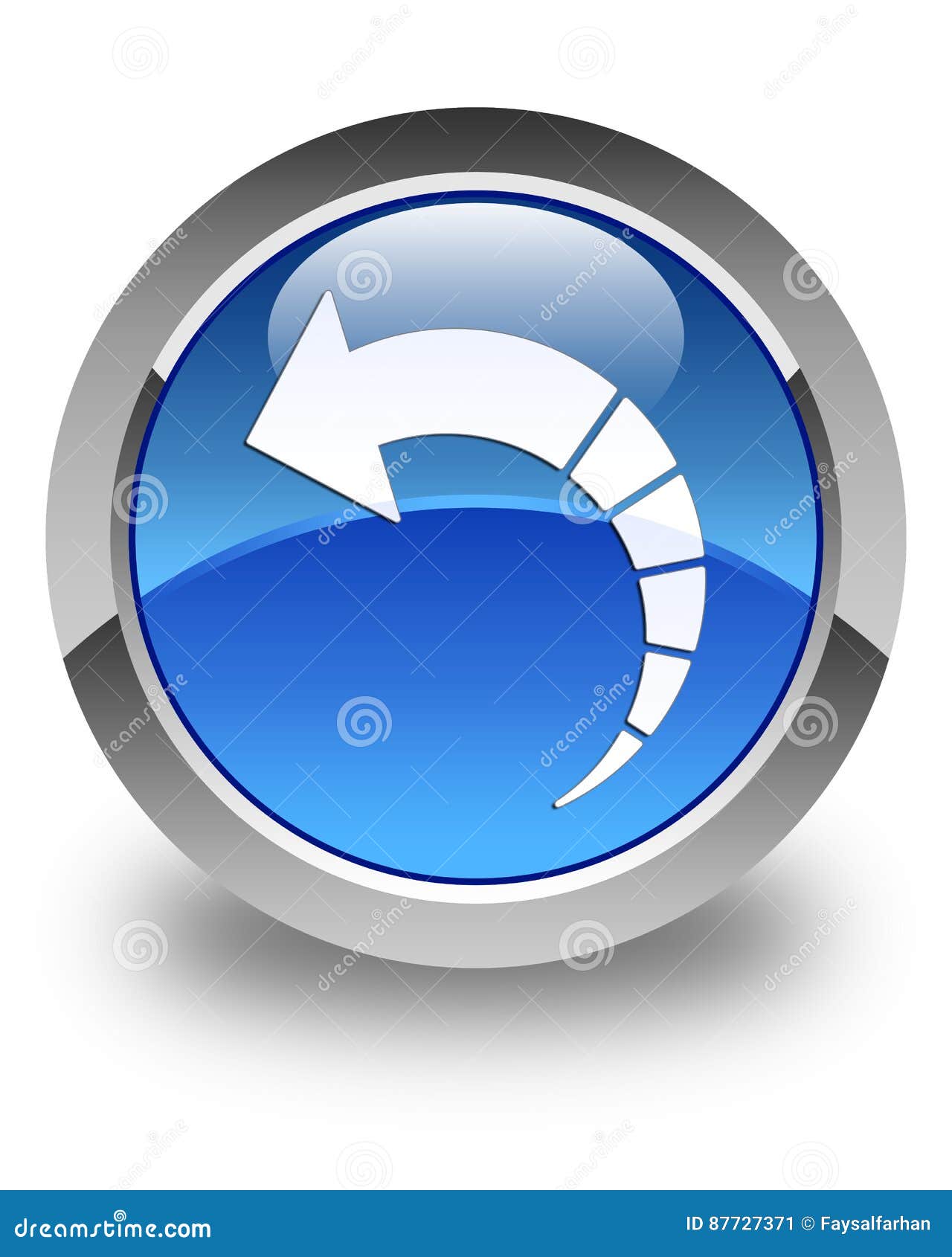 Back Arrow Icon Glossy Blue Round Button Stock Illustration ...