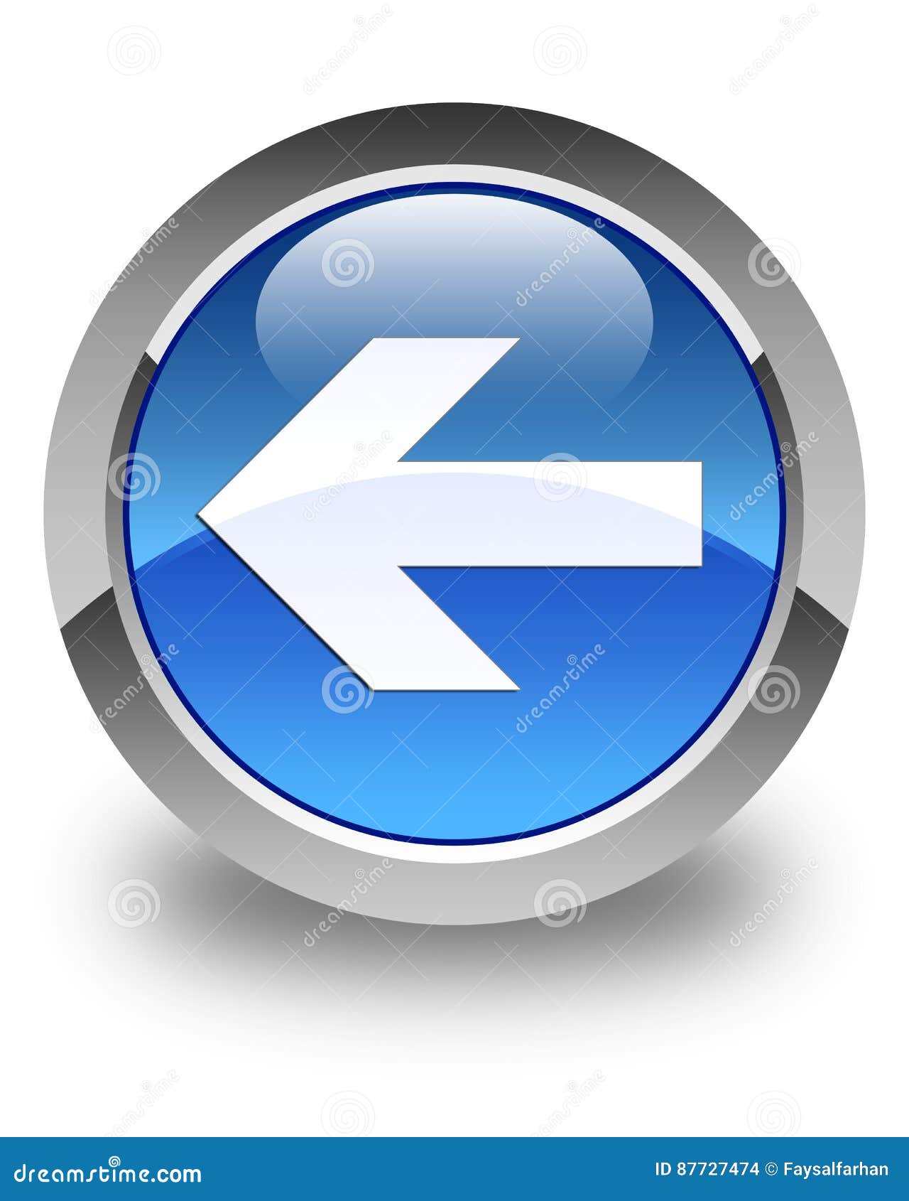 Back Arrow Icon Glossy Blue Round Button Stock Illustration ...