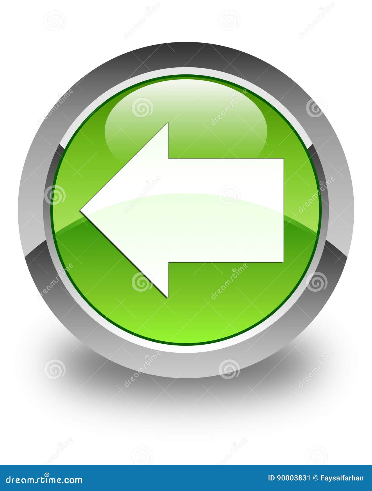 Back Arrow Icon Glossy Green Round Button Stock Illustration ...