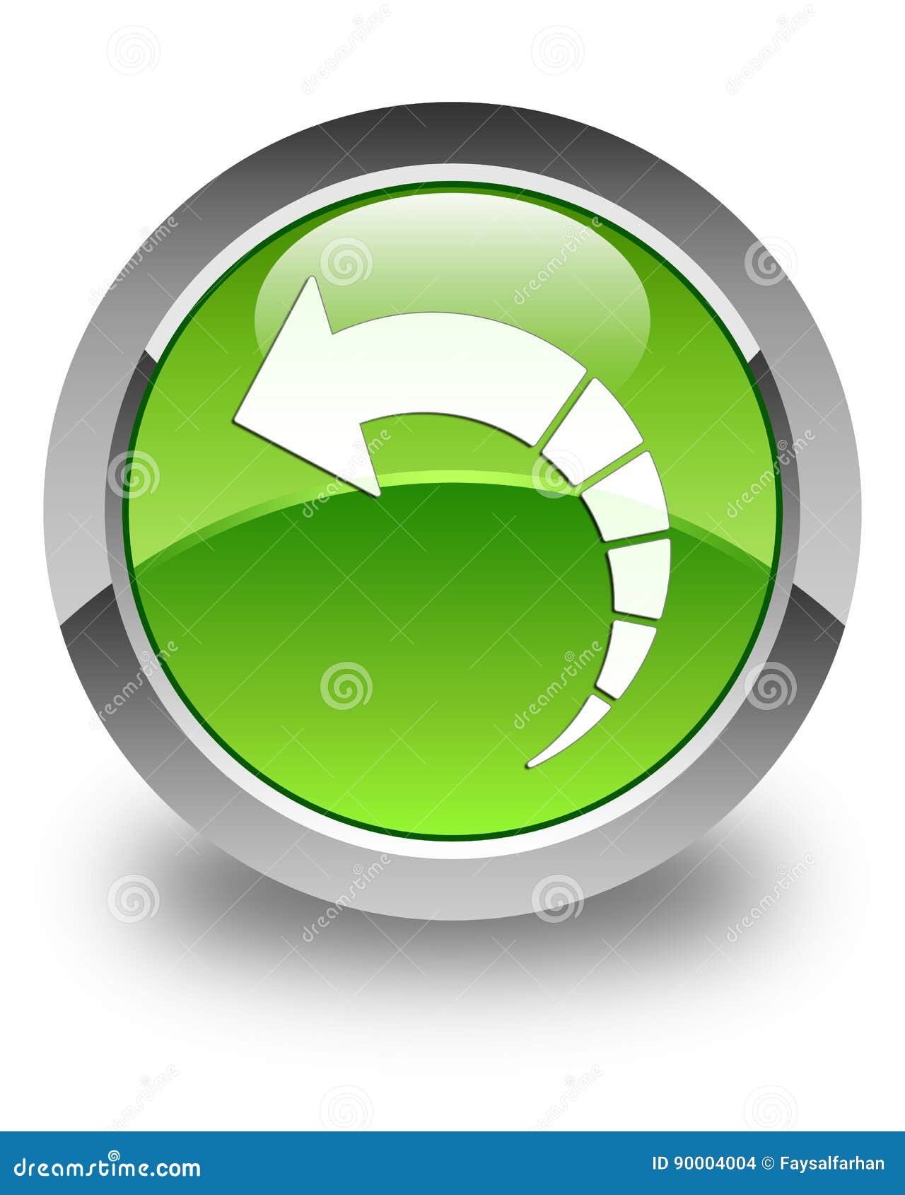Back Arrow Icon Glossy Green Round Button Stock Illustration ...