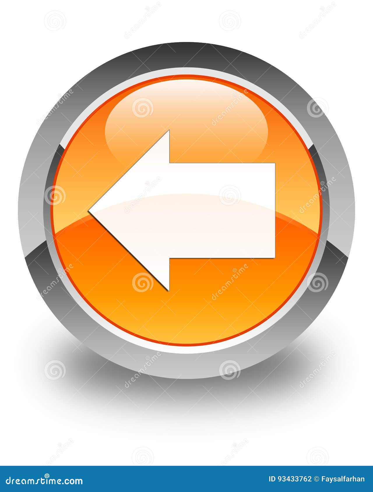 Back Arrow Icon Glossy Orange Round Button Stock Illustration ...