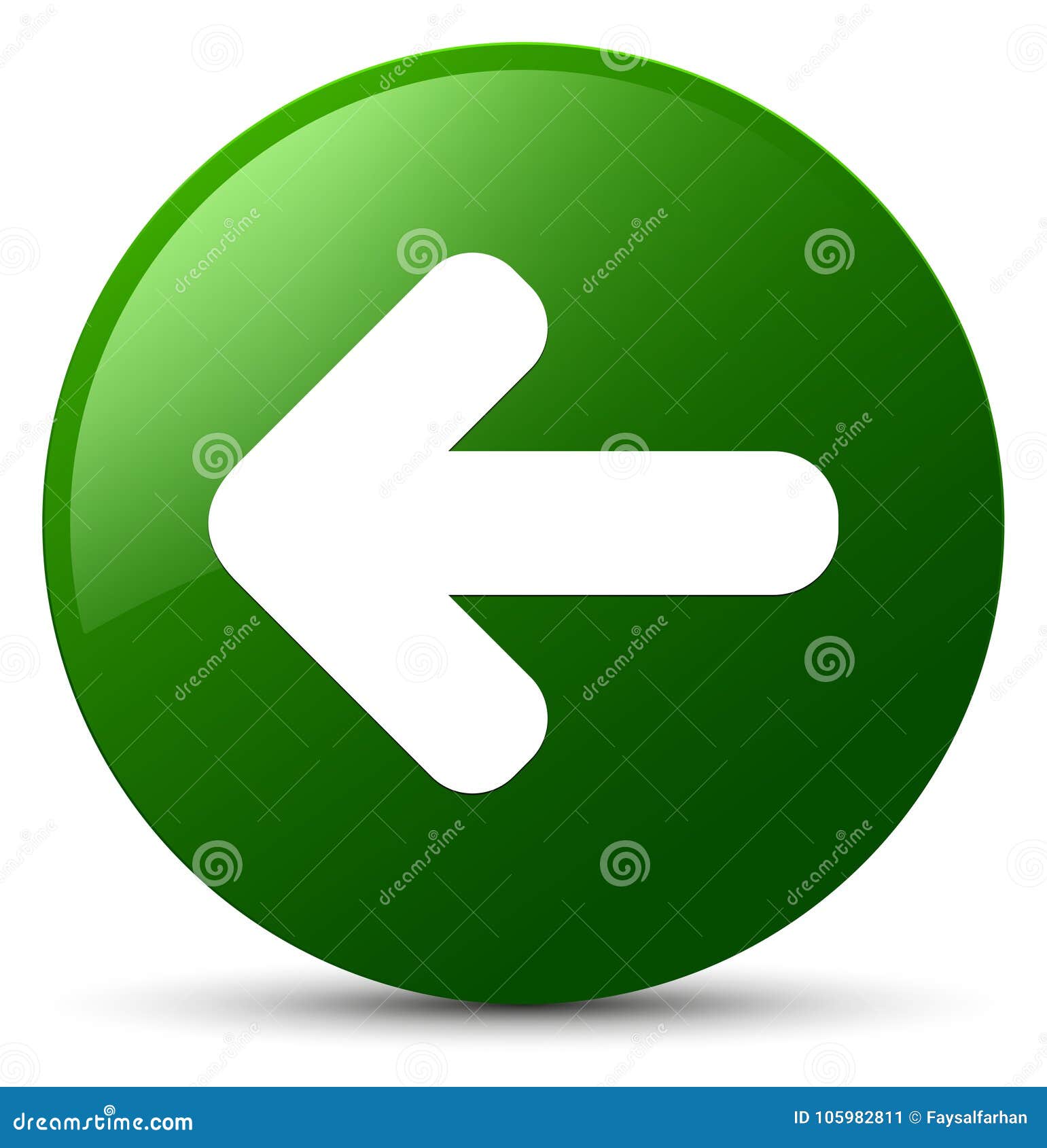 Back Arrow Icon Green Round Button Stock Illustration - Illustration of ...