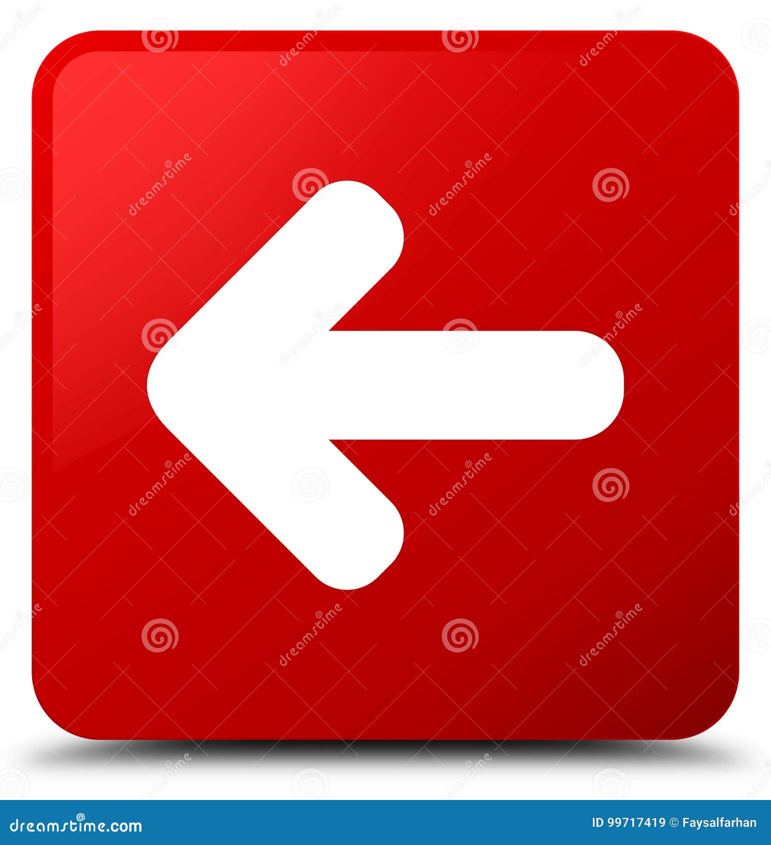 Back Arrow Icon Red Square Button Stock Illustration - Illustration of ...