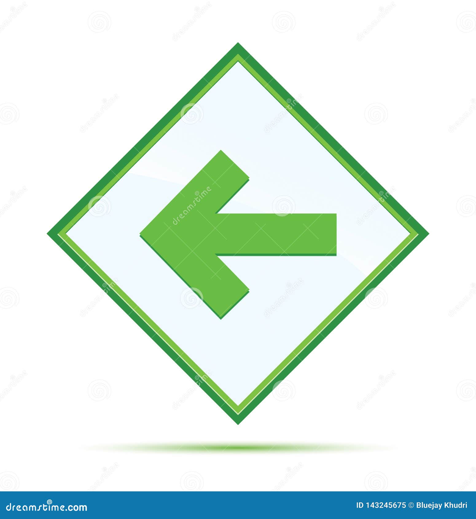 Back Arrow Icon Modern Abstract Green Diamond Button Stock Illustration ...