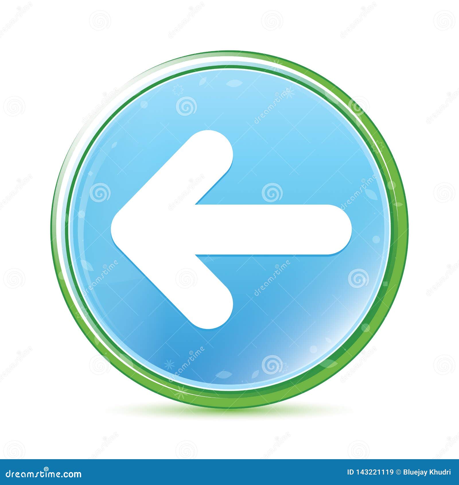 Back Arrow Icon Natural Aqua Cyan Blue Round Button Stock Illustration ...