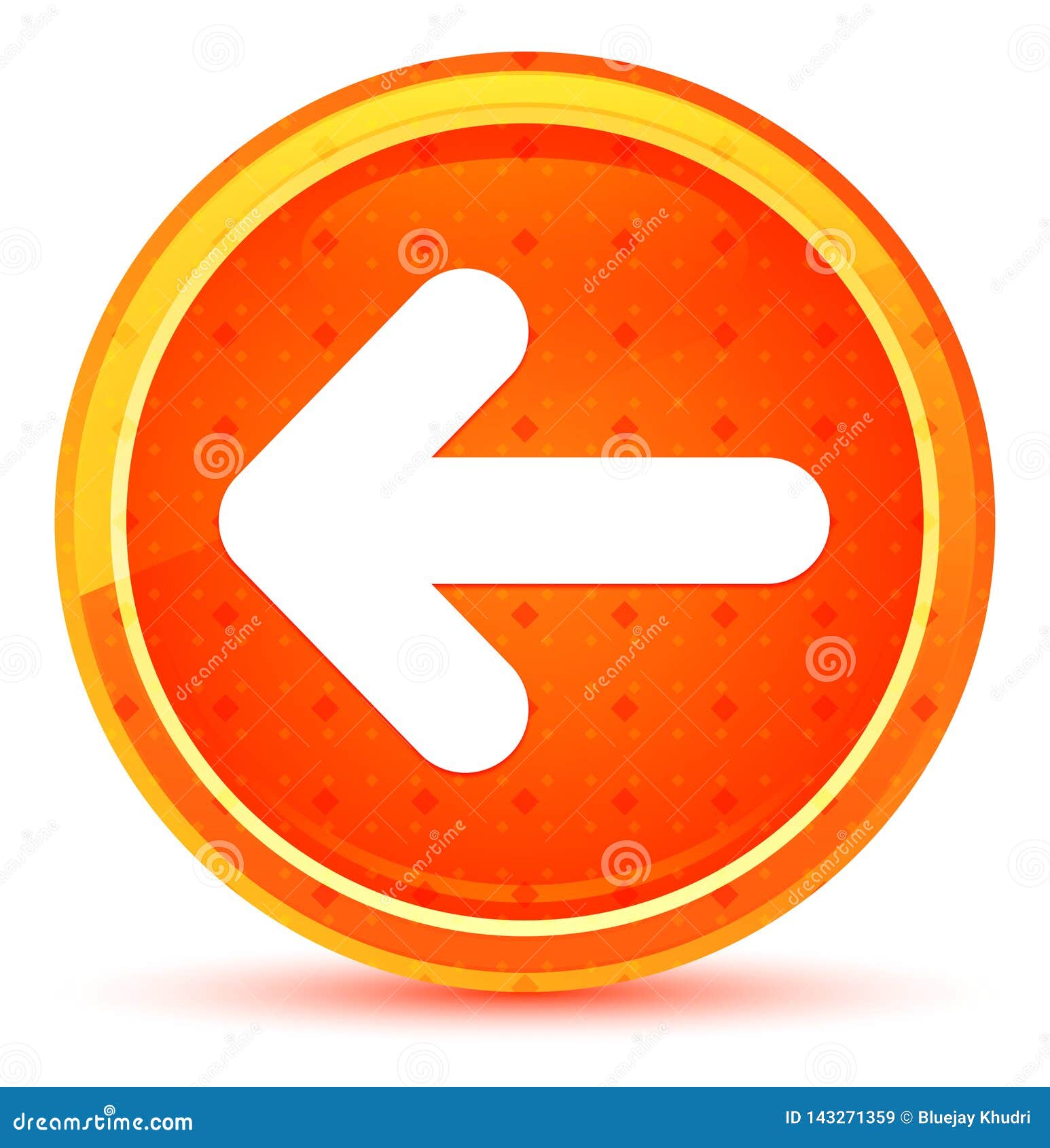 Back Arrow Icon Natural Orange Round Button Stock Illustration ...