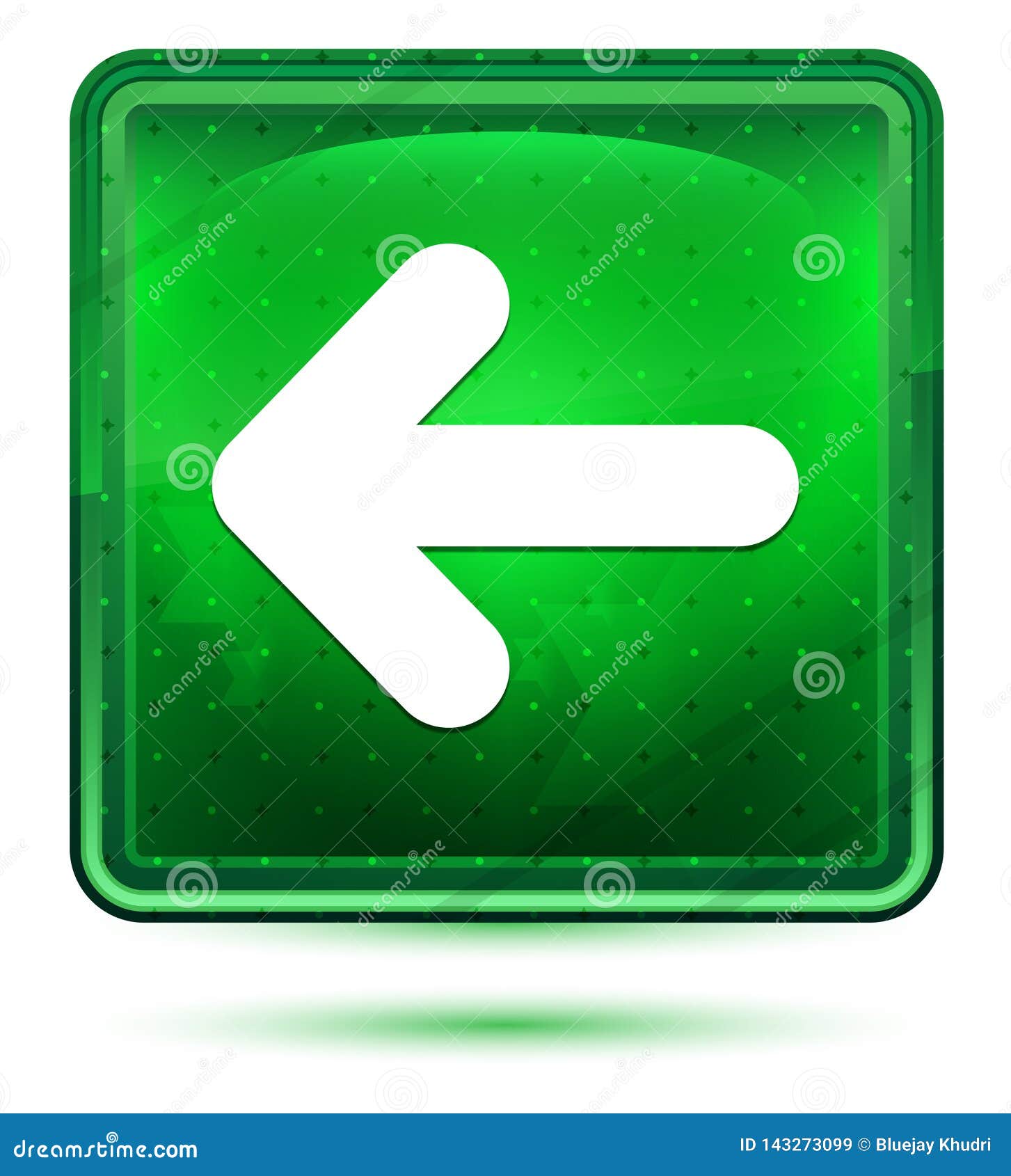 Back Arrow Icon Neon Light Green Square Button Stock Illustration ...