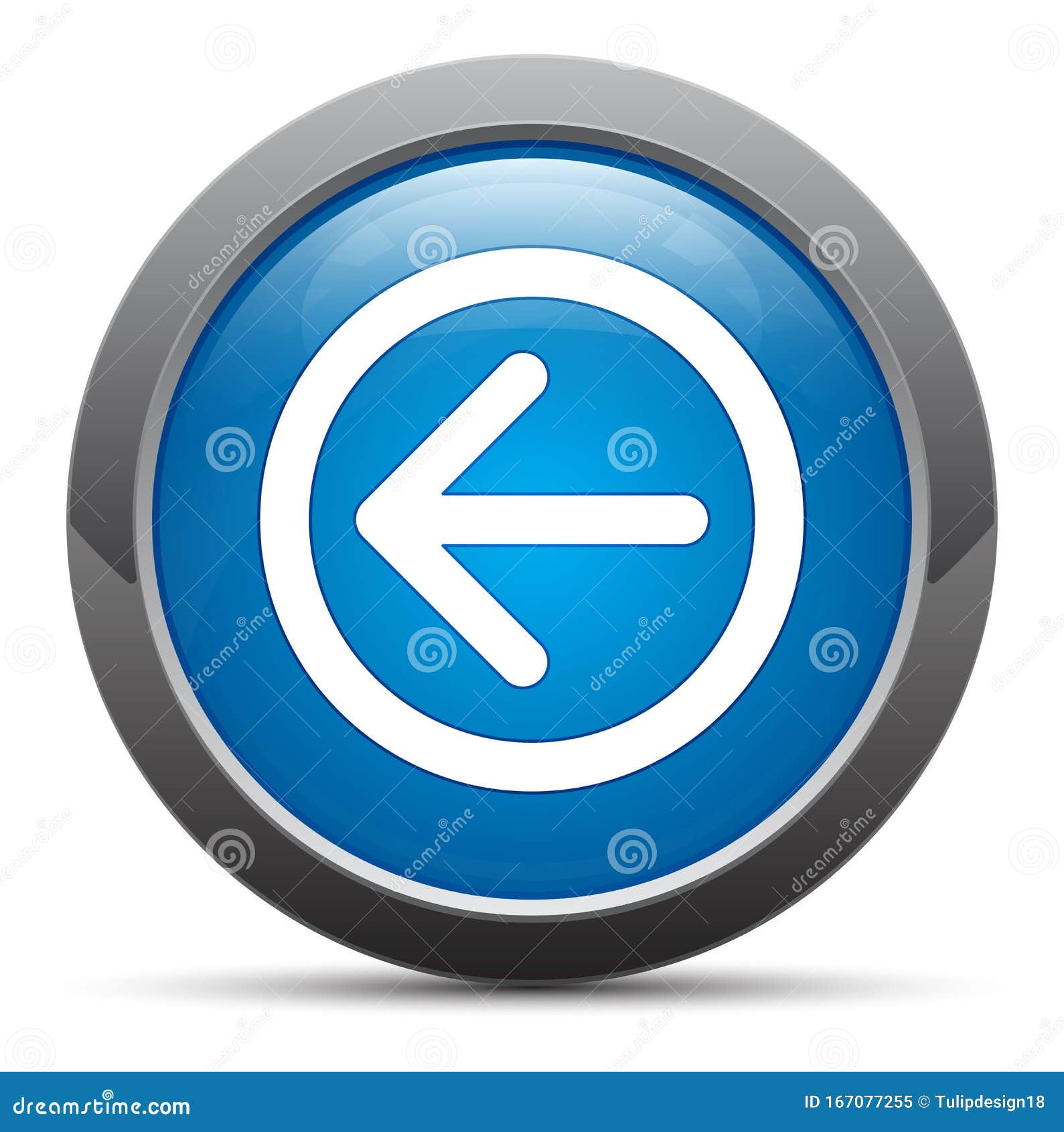 Back Arrow Icon Premium Blue Round Button Vector Illustration Stock ...