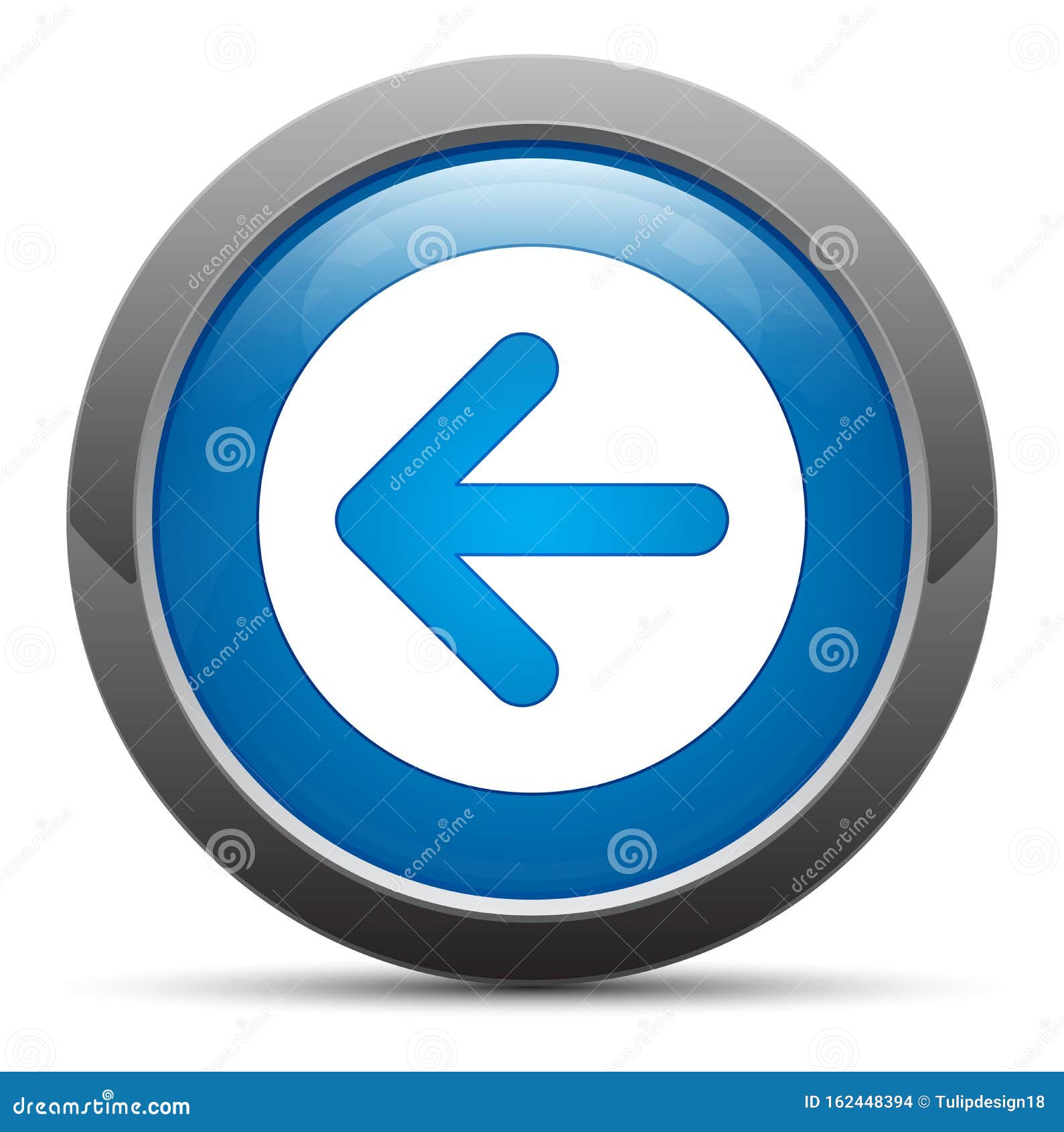 Back Arrow Icon Premium Blue Round Button Vector Illustration Stock ...