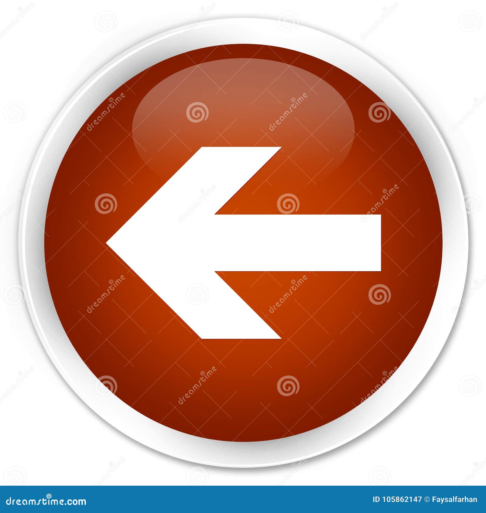 Back Arrow Icon Premium Brown Round Button Stock Illustration ...