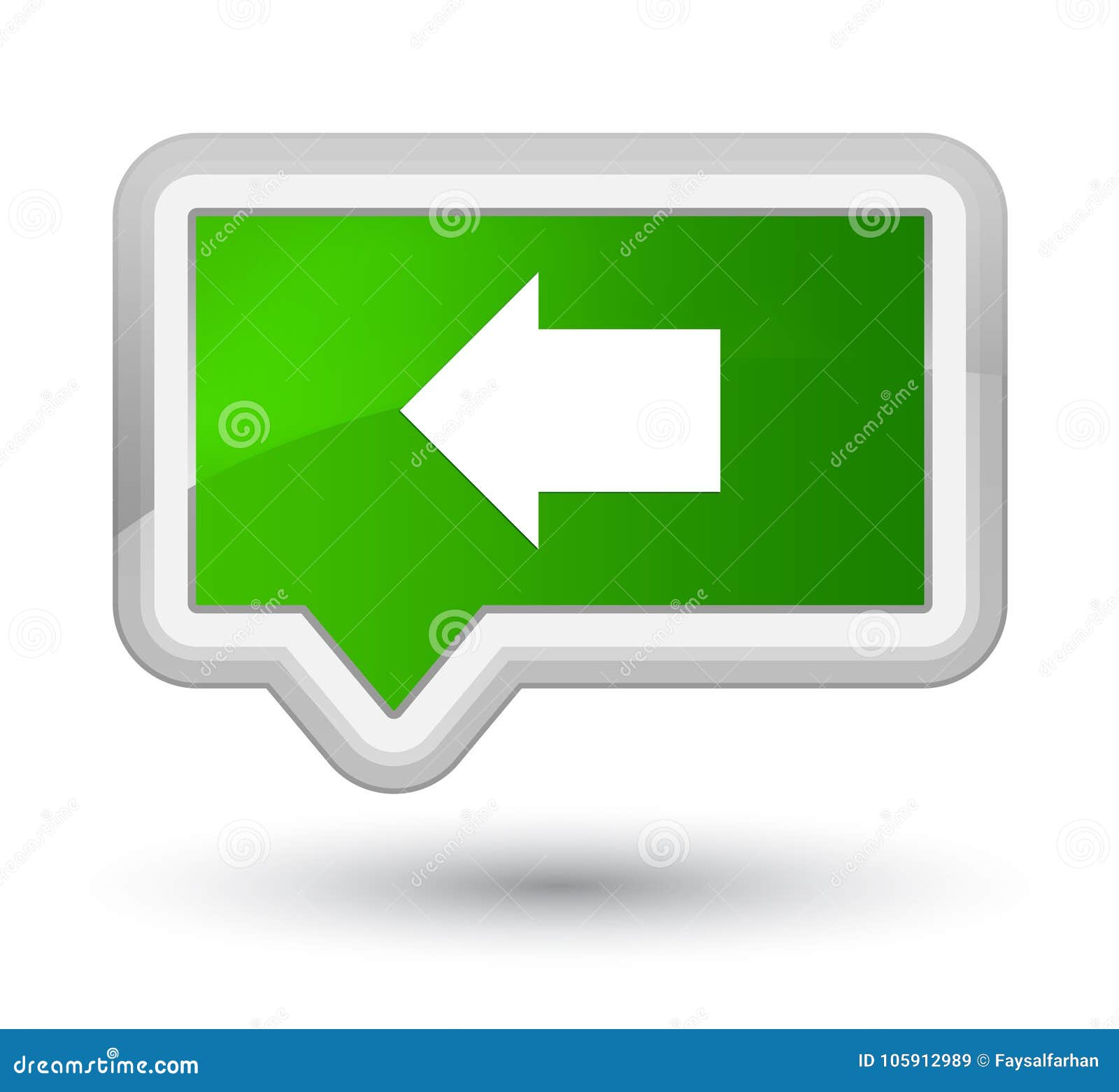 Back Arrow Icon Prime Green Banner Button Stock Illustration ...