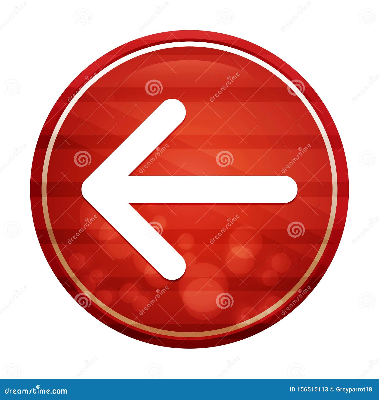 Back Arrow Icon Realistic Diagonal Motion Red Round Button Illustration ...
