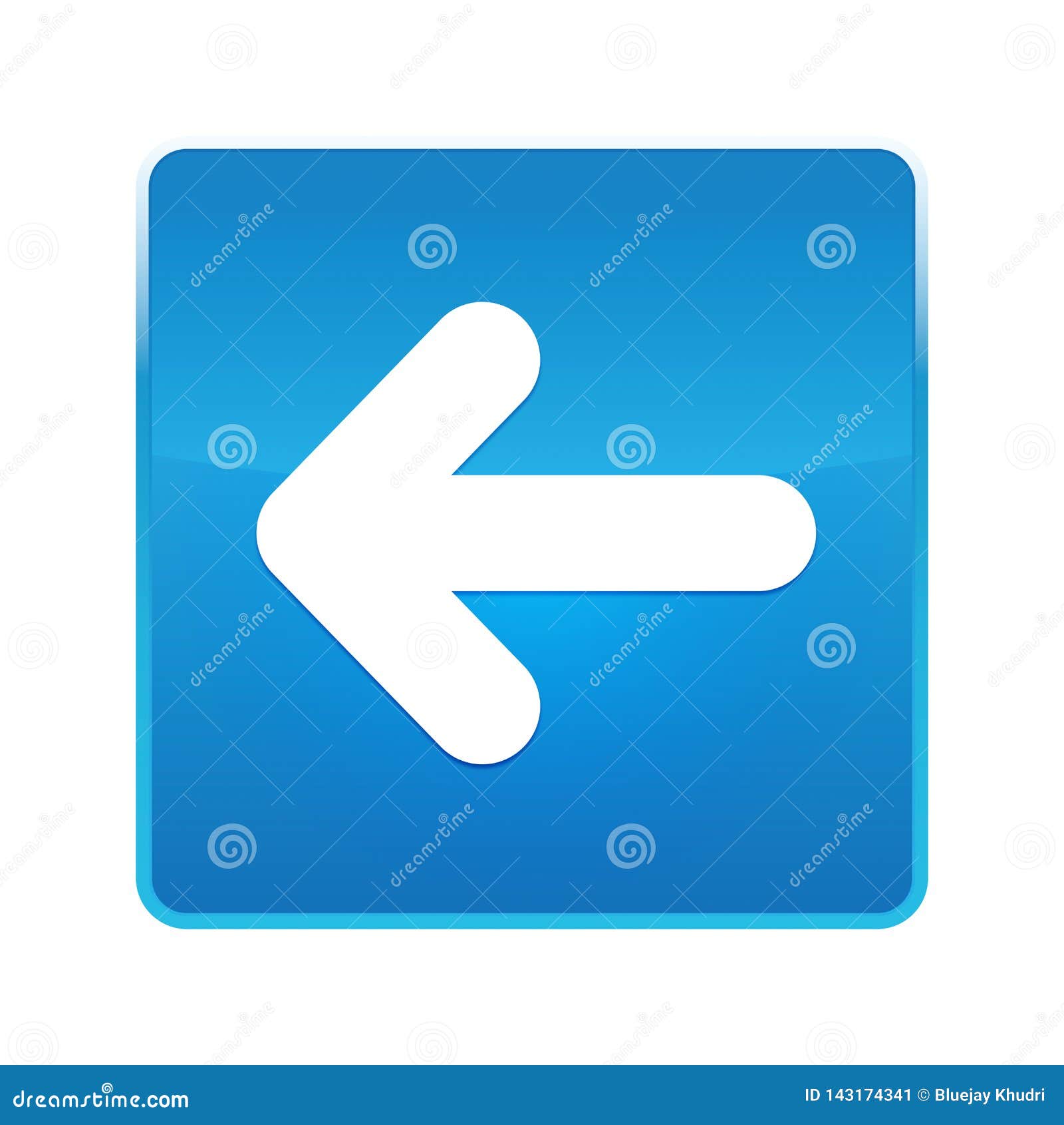 Back Arrow Icon Shiny Blue Square Button Stock Illustration ...