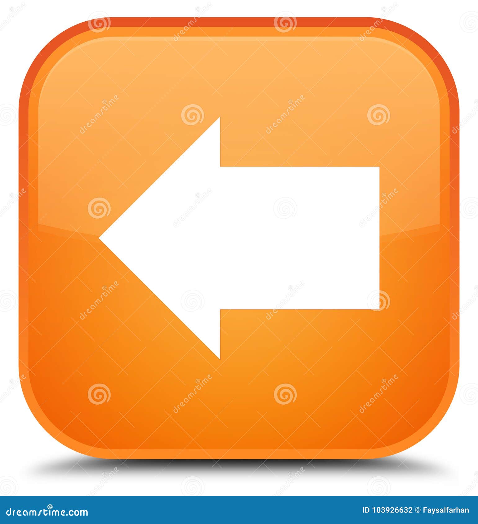 Back Arrow Icon Special Orange Square Button Stock Illustration ...