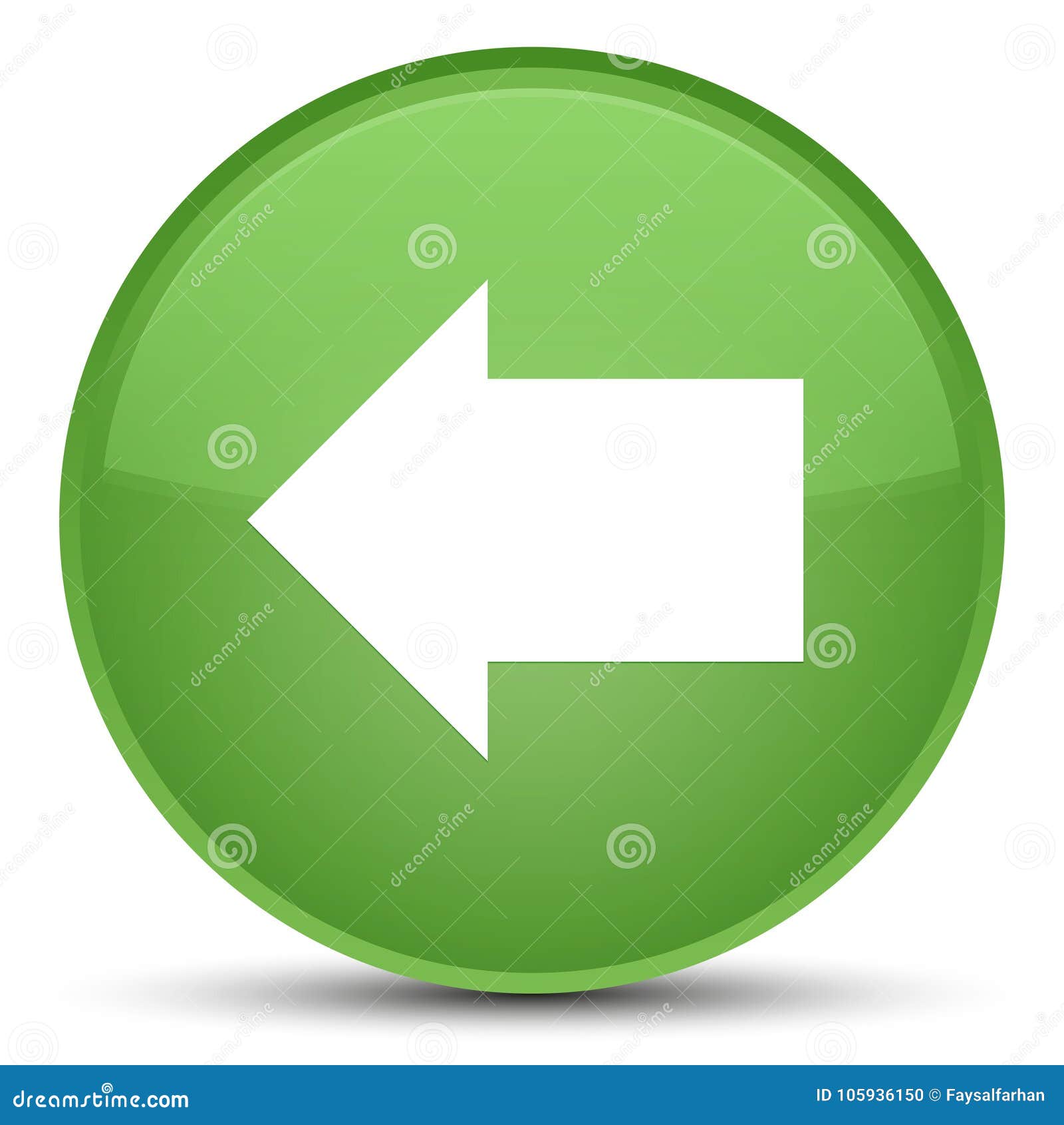 Back Arrow Icon Special Soft Green Round Button Stock Illustration ...