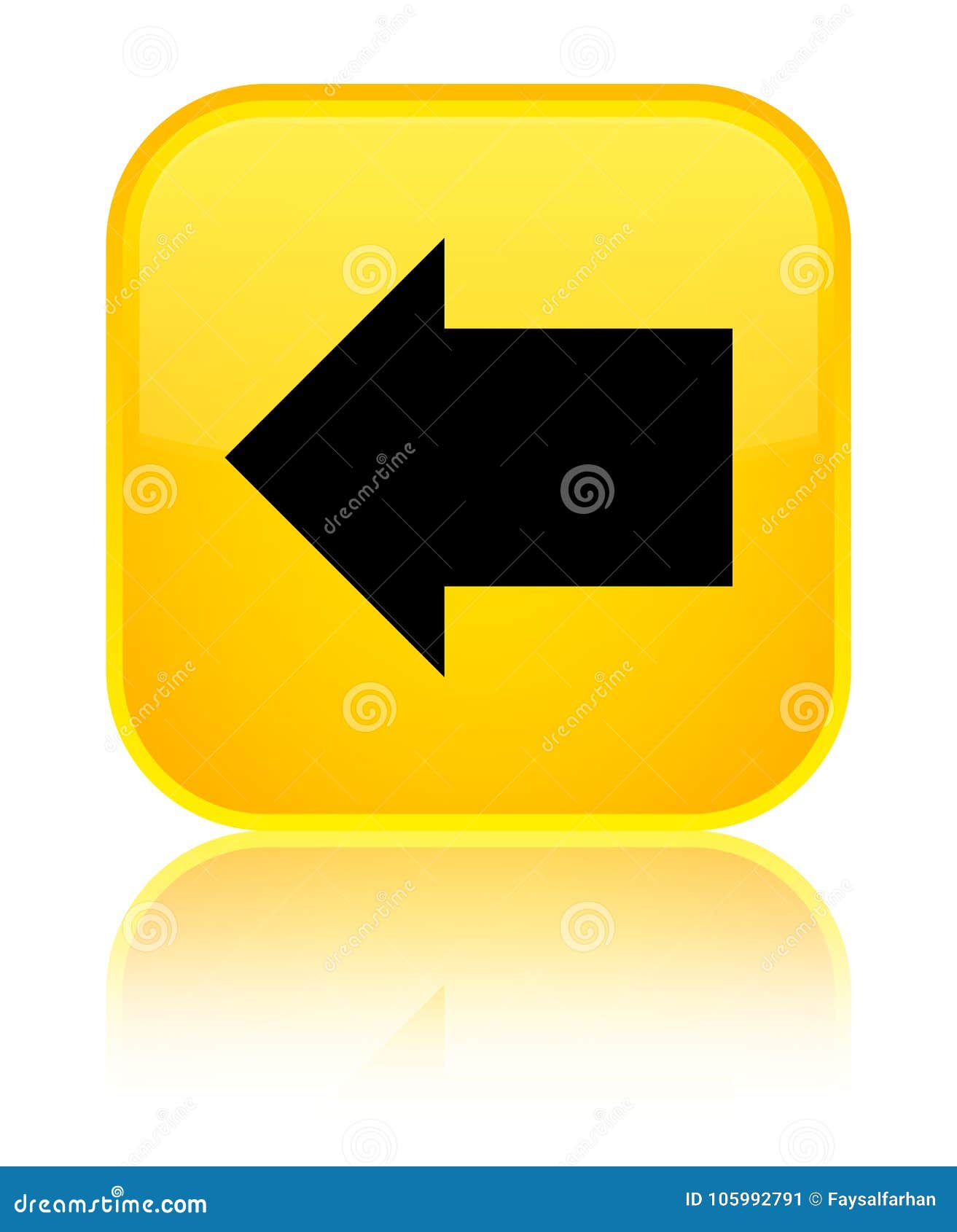 Back Arrow Icon Special Yellow Square Button Stock Illustration ...