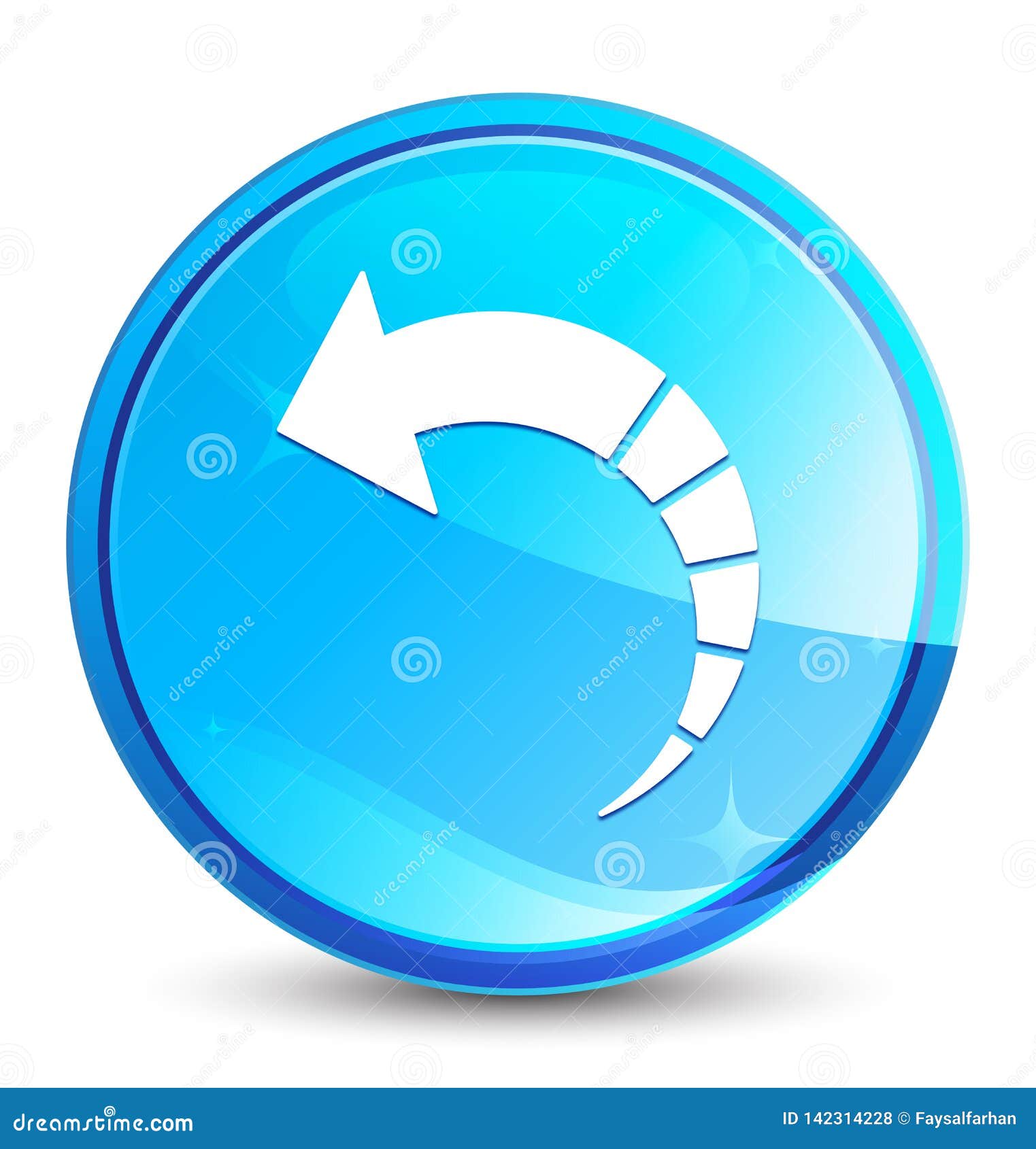 Back Arrow Icon Splash Natural Blue Round Button Stock Vector ...