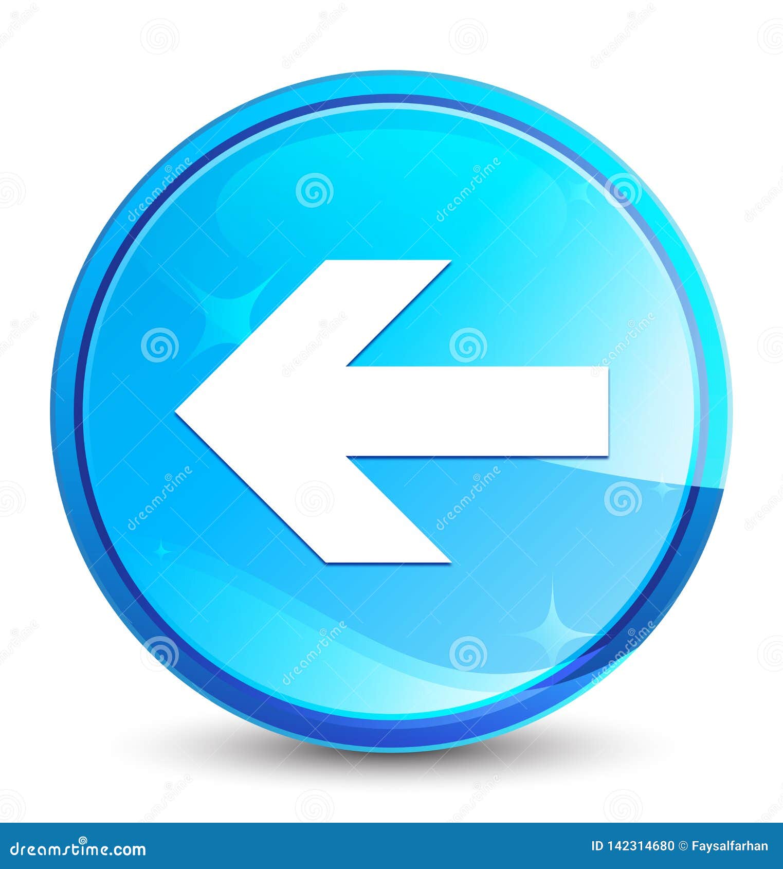 Back Arrow Icon Splash Natural Blue Round Button Stock Vector ...
