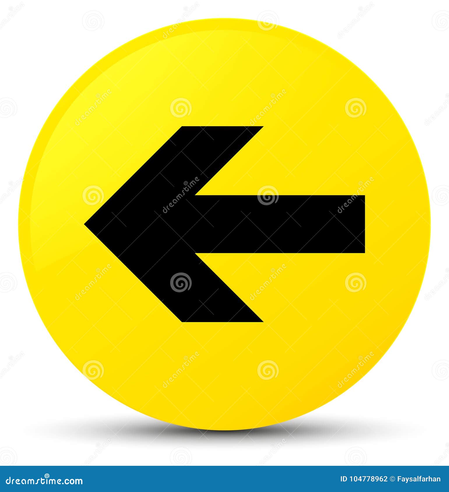 Back Arrow Icon Yellow Round Button Stock Illustration - Illustration ...