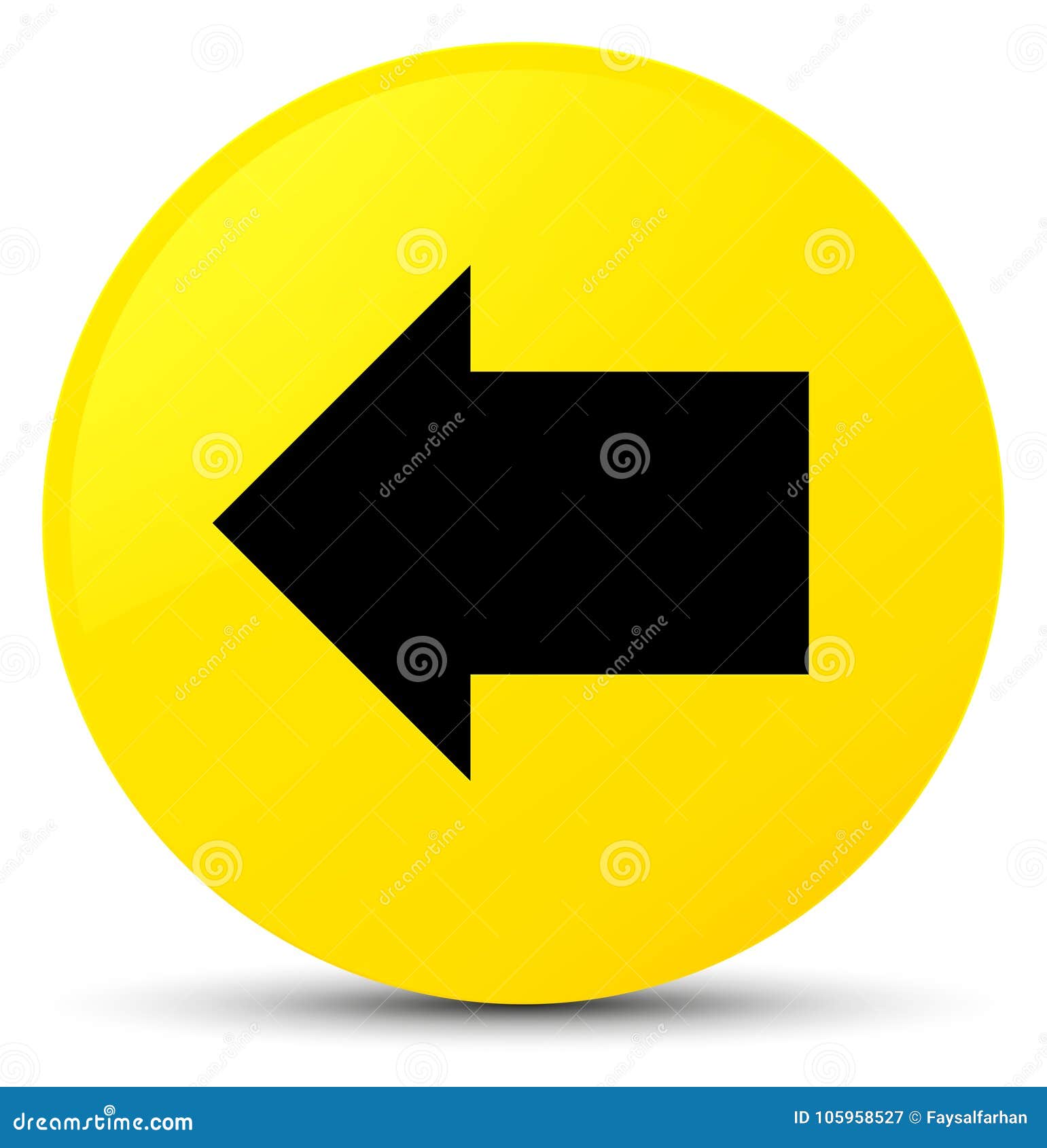 Back Arrow Icon Yellow Round Button Stock Illustration - Illustration ...