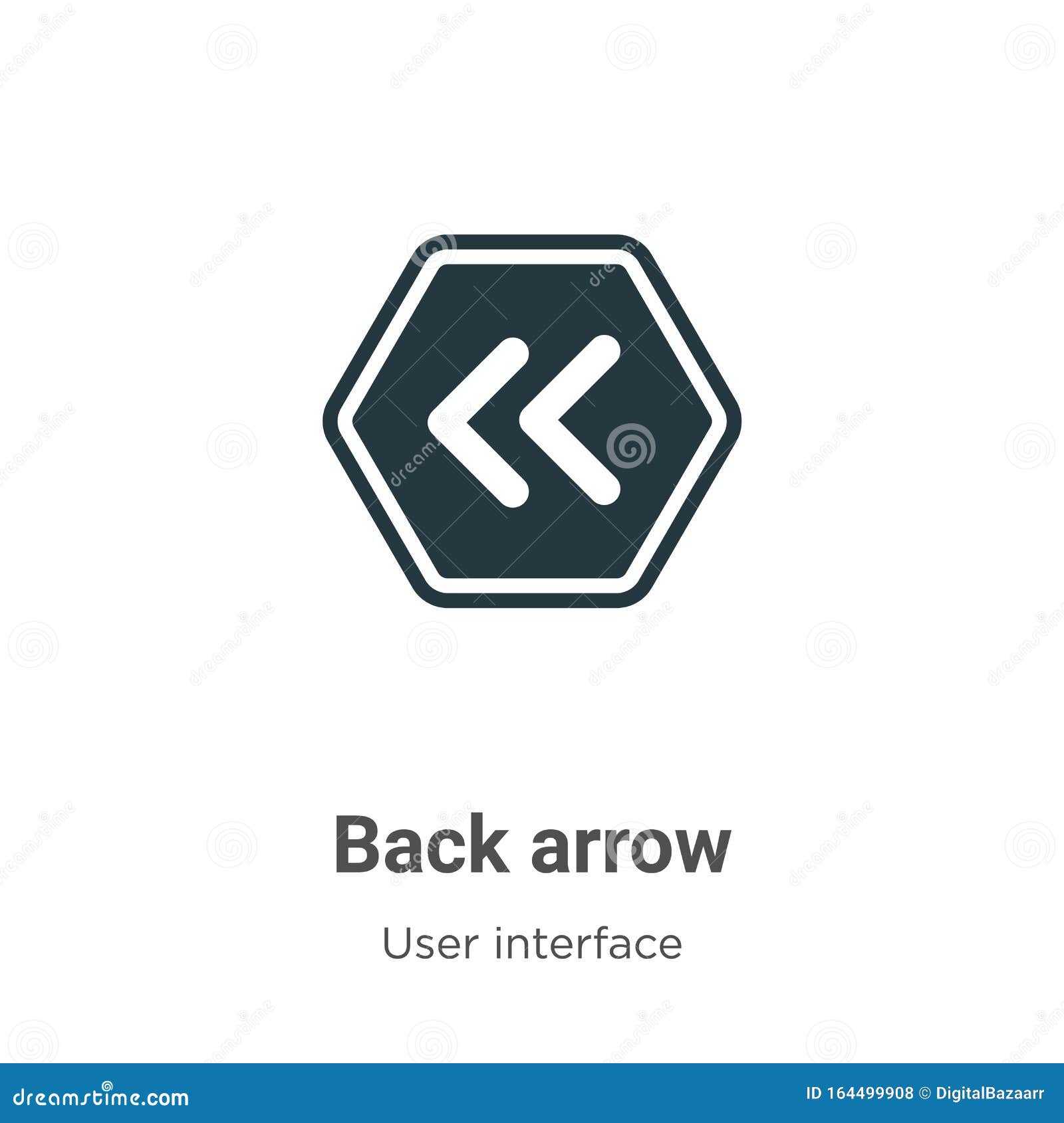 Back Arrow Vector Icon on White Background. Flat Vector Back Arrow Icon ...
