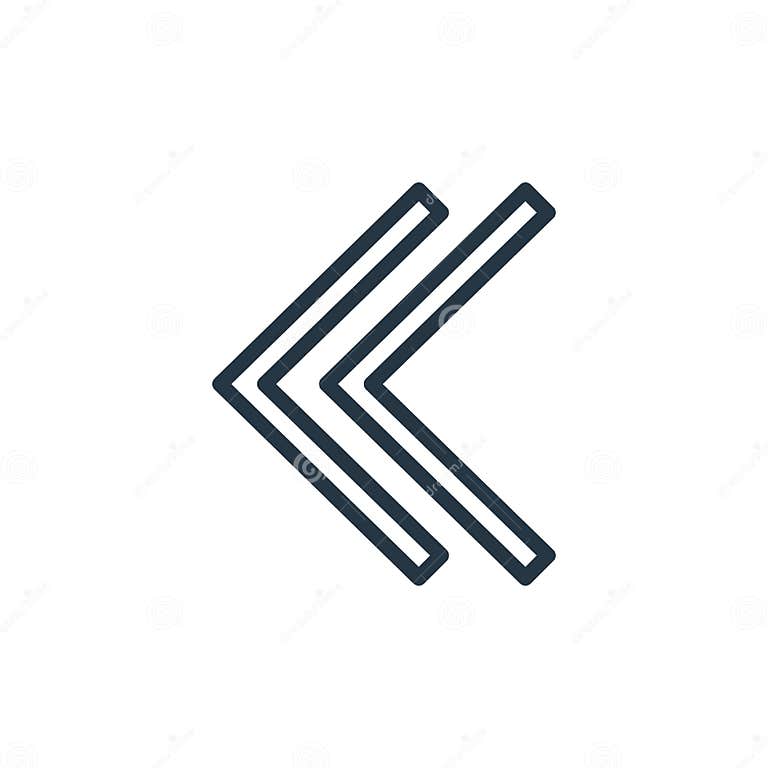 Back Arrows Icon Vector from Arrow Concept. Thin Line Illustration of ...