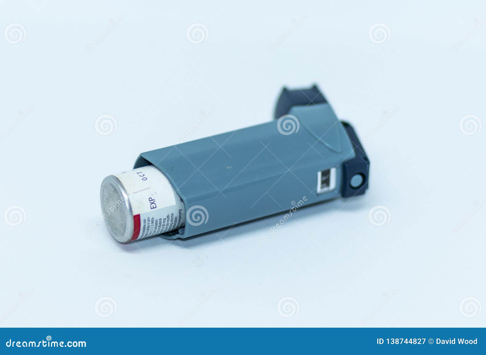 Back of asthma inhaler stock image. Image of blue, medicine - 138744827