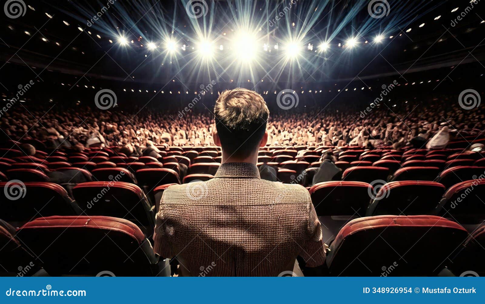 Back of Attendees in an Auditorium during a Concert Stock Illustration ...