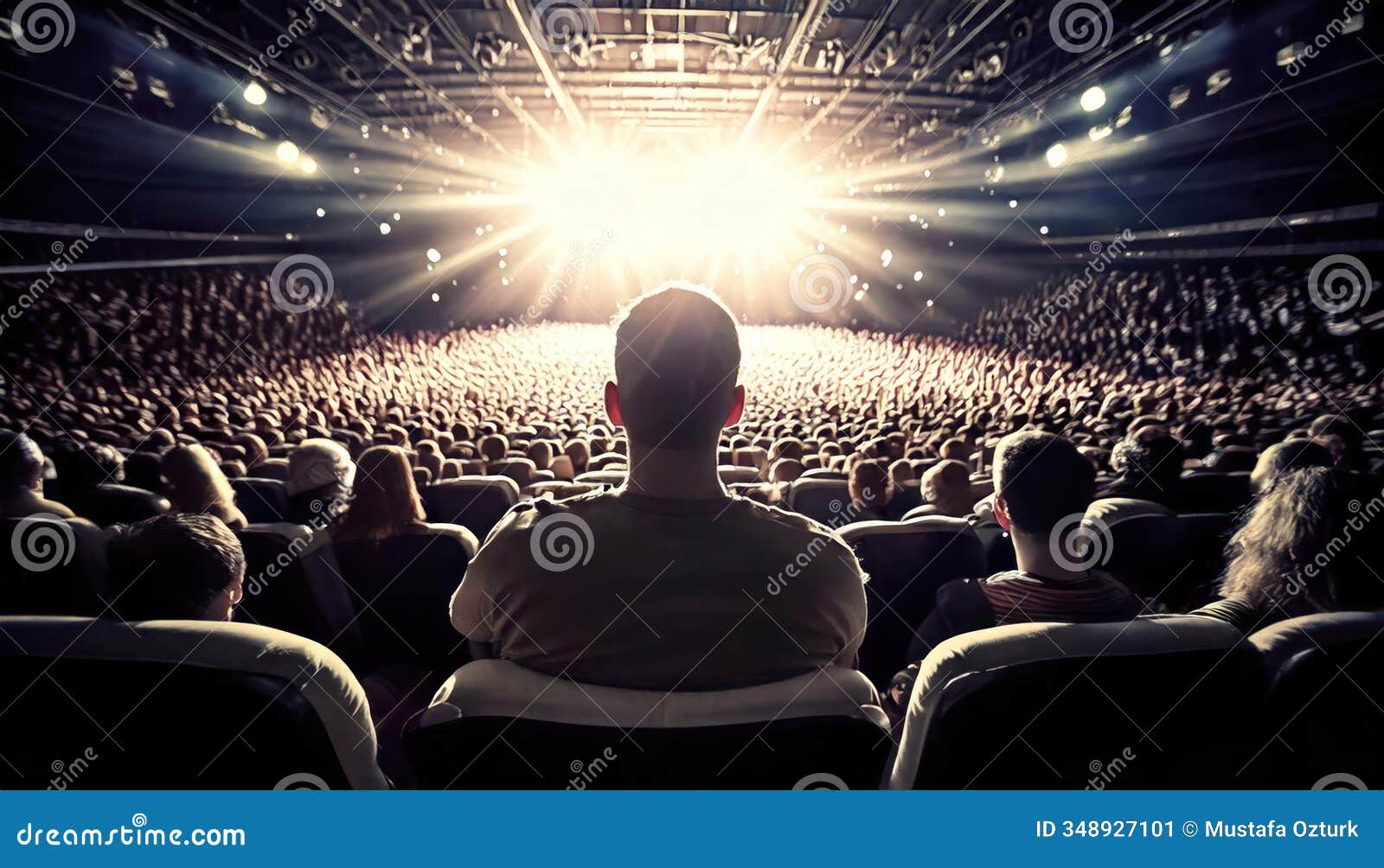 Back of Attendees in an Auditorium during a Concert Stock Illustration ...