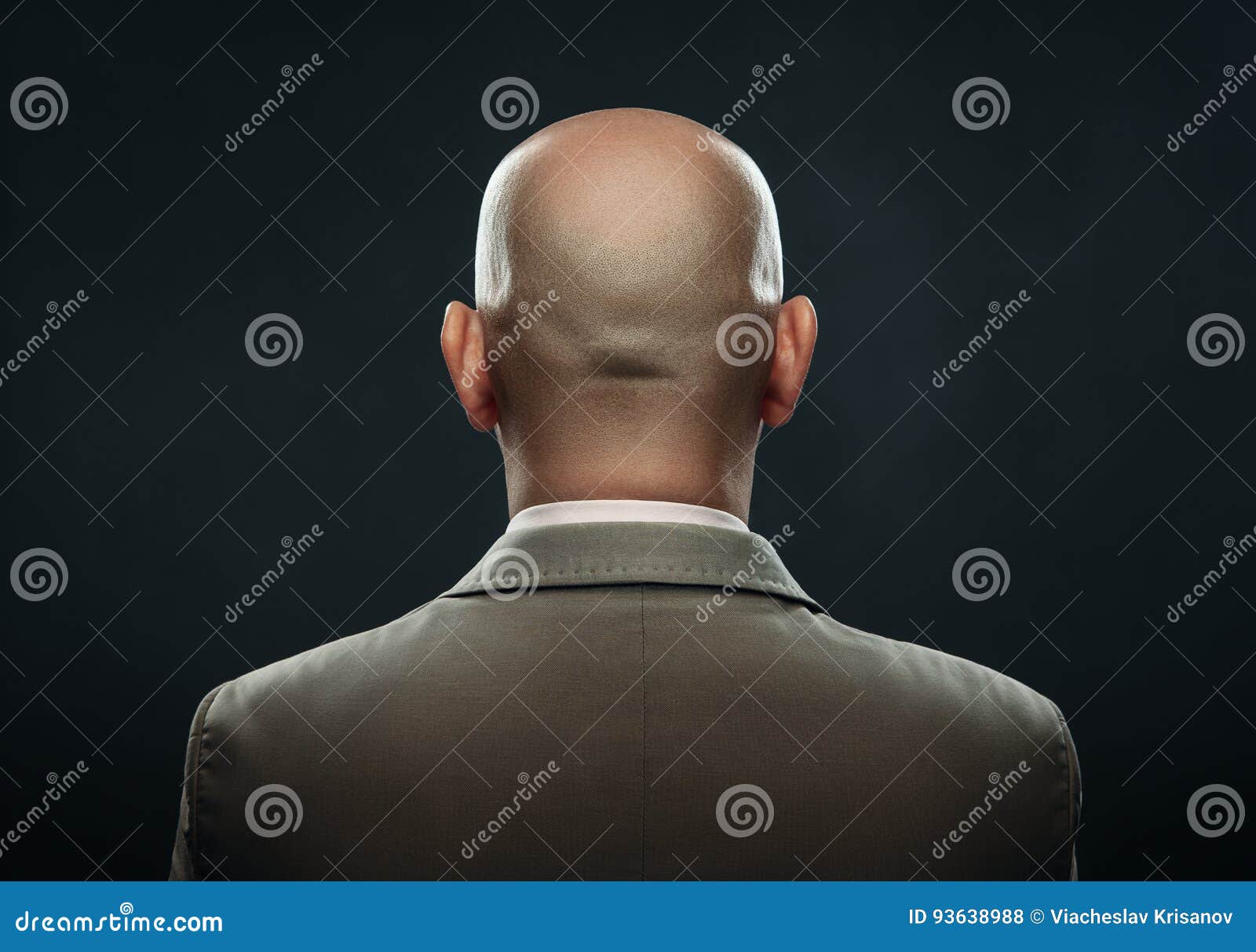Bald Fat Man In A Suit. Full Height. Back View. Isolated Over White ...