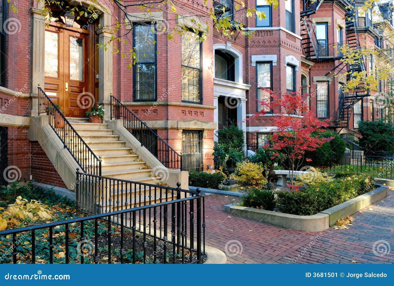 Back Bay Facades stock image. Image of escapes, green - 3681501