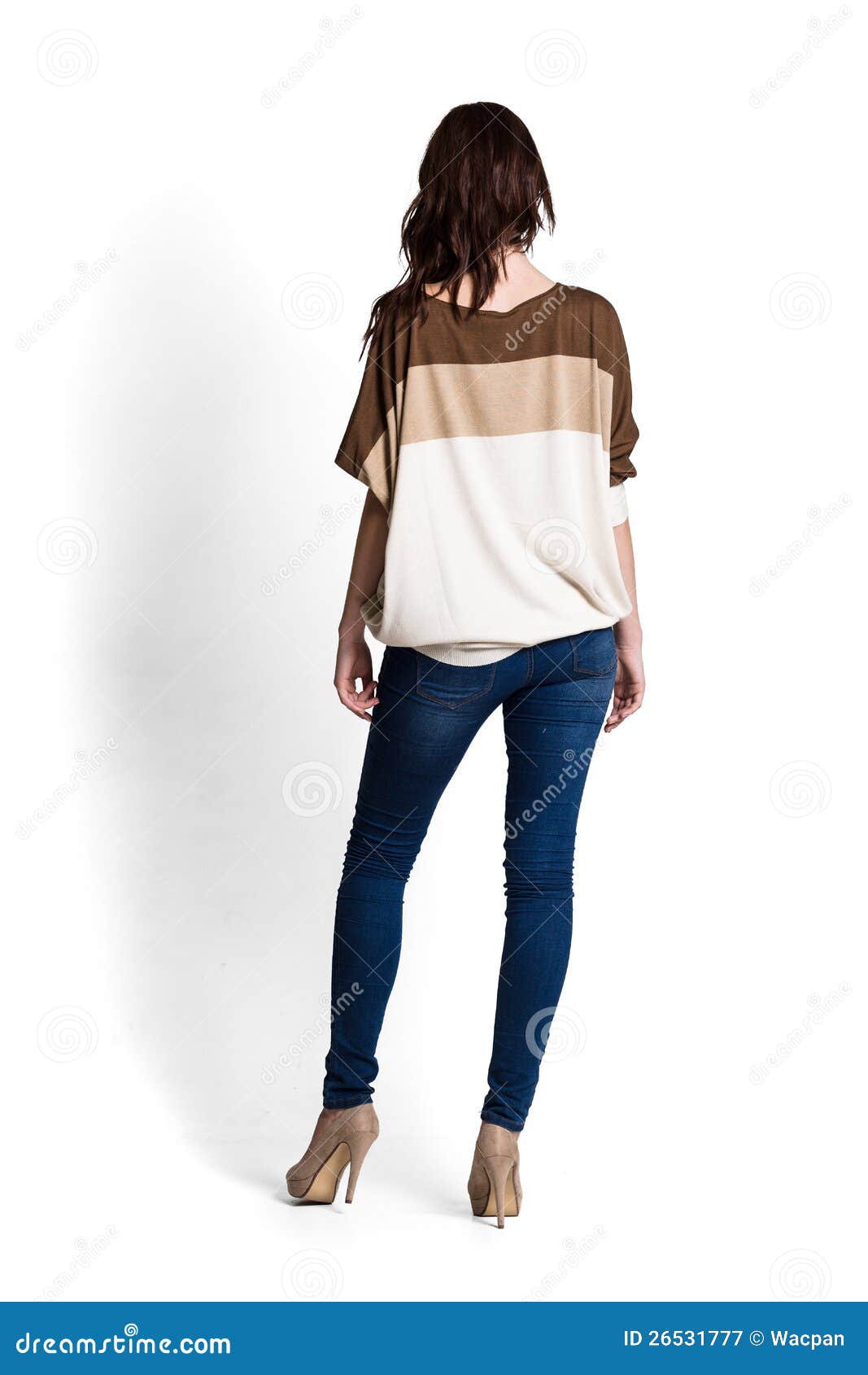 Back of Beautiful Woman in Blouse Stock Image - Image of caucasian ...