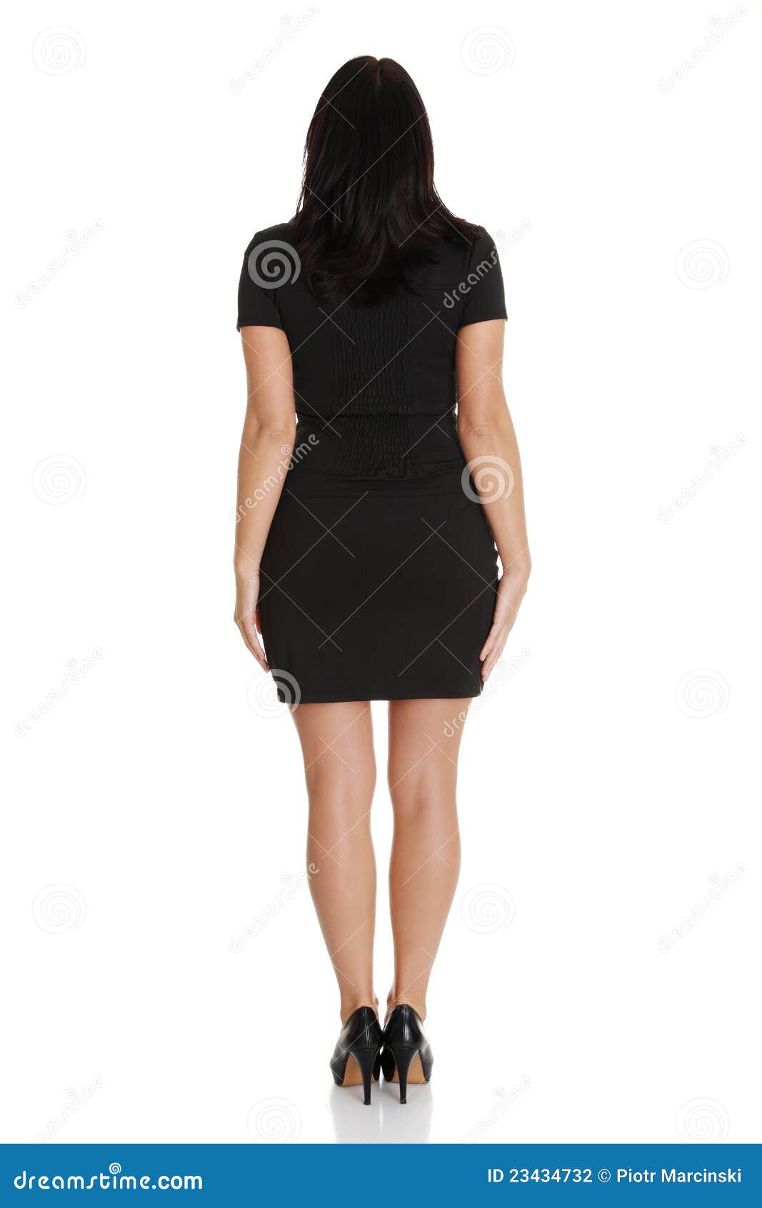The Back of Beautiful Young Businesswoman. Stock Photo - Image of long ...