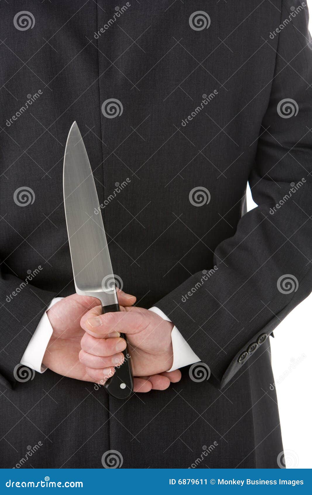 Back Behind Businessman His Holding Knife Στοκ Εικόνα - εικόνα από ...