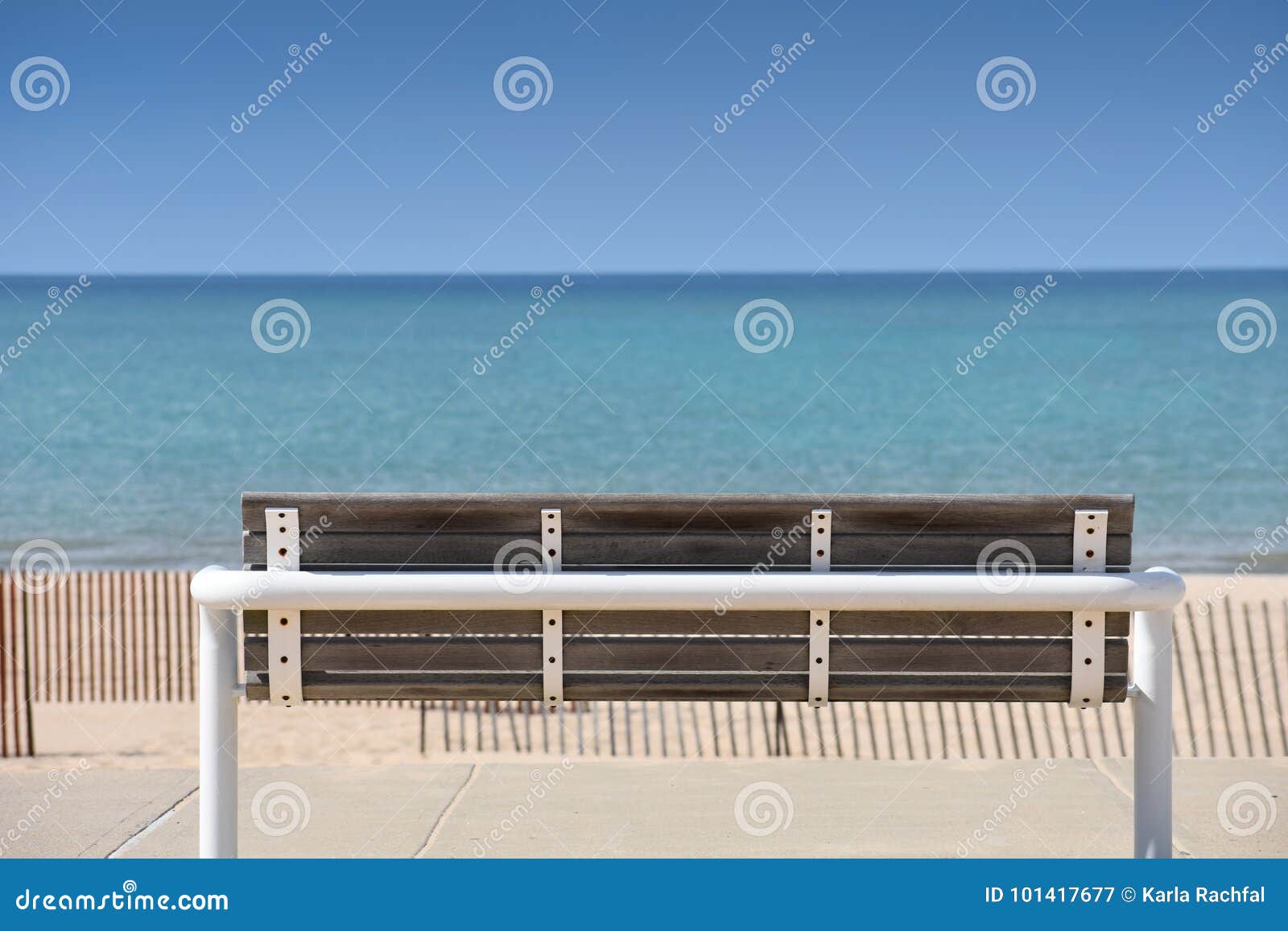 Back of Bench Overlooking Ocean Stock Image - Image of relax, water ...