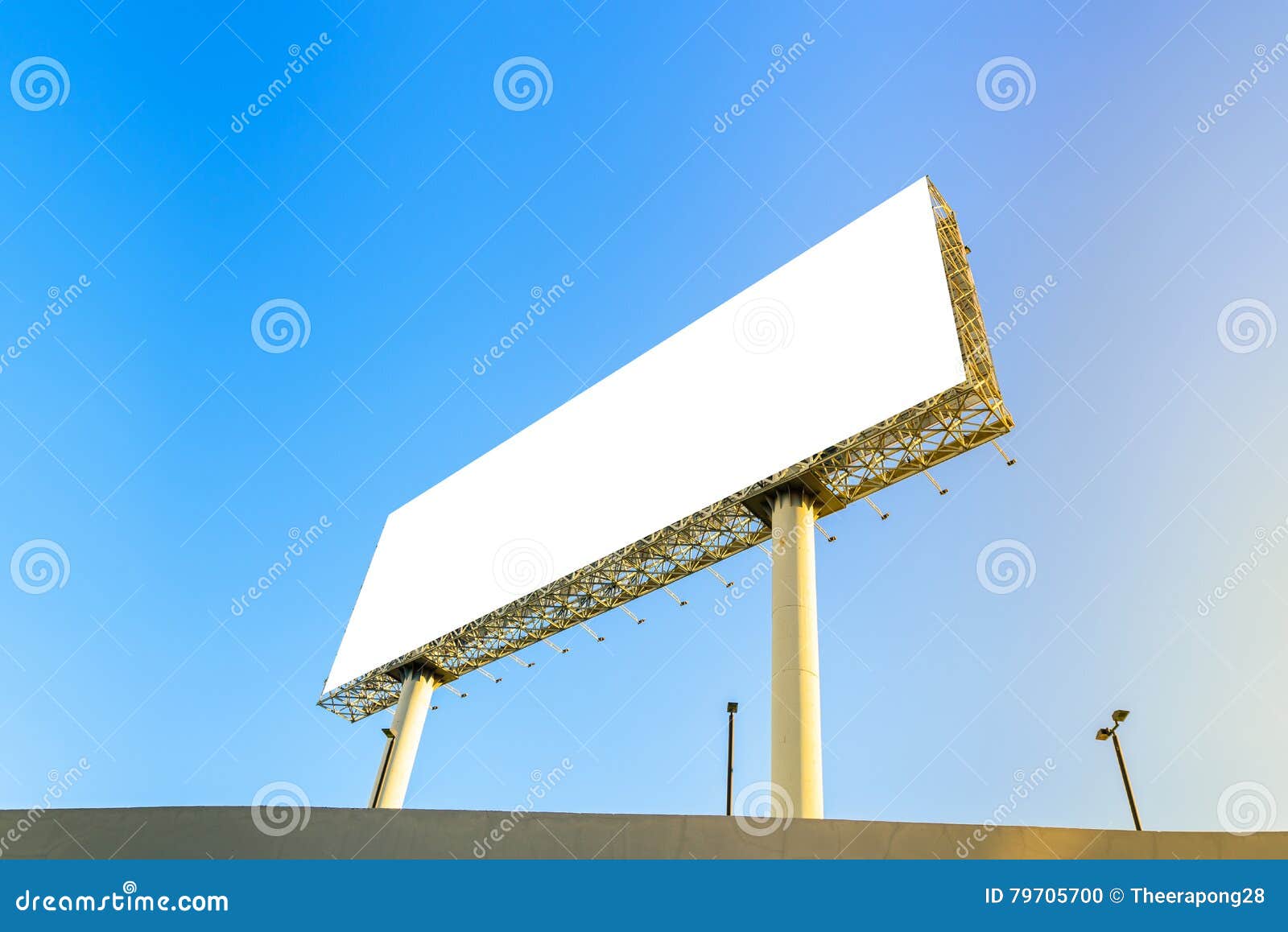 Back of Billboard at Blue Sky Background, Stock Photo - Image of ...
