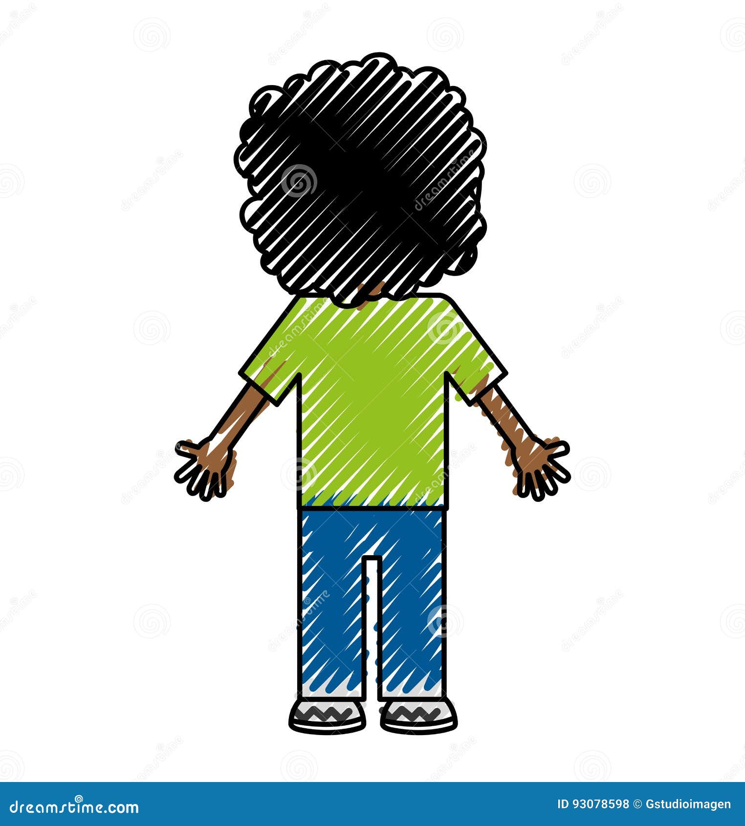 Back black child character stock vector. Illustration of infancy - 93078598