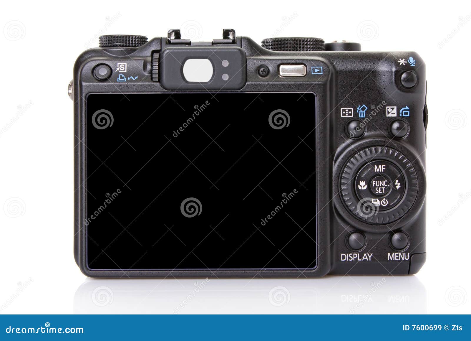 Back of Black Digital Compact Camera Stock Image - Image of technology ...