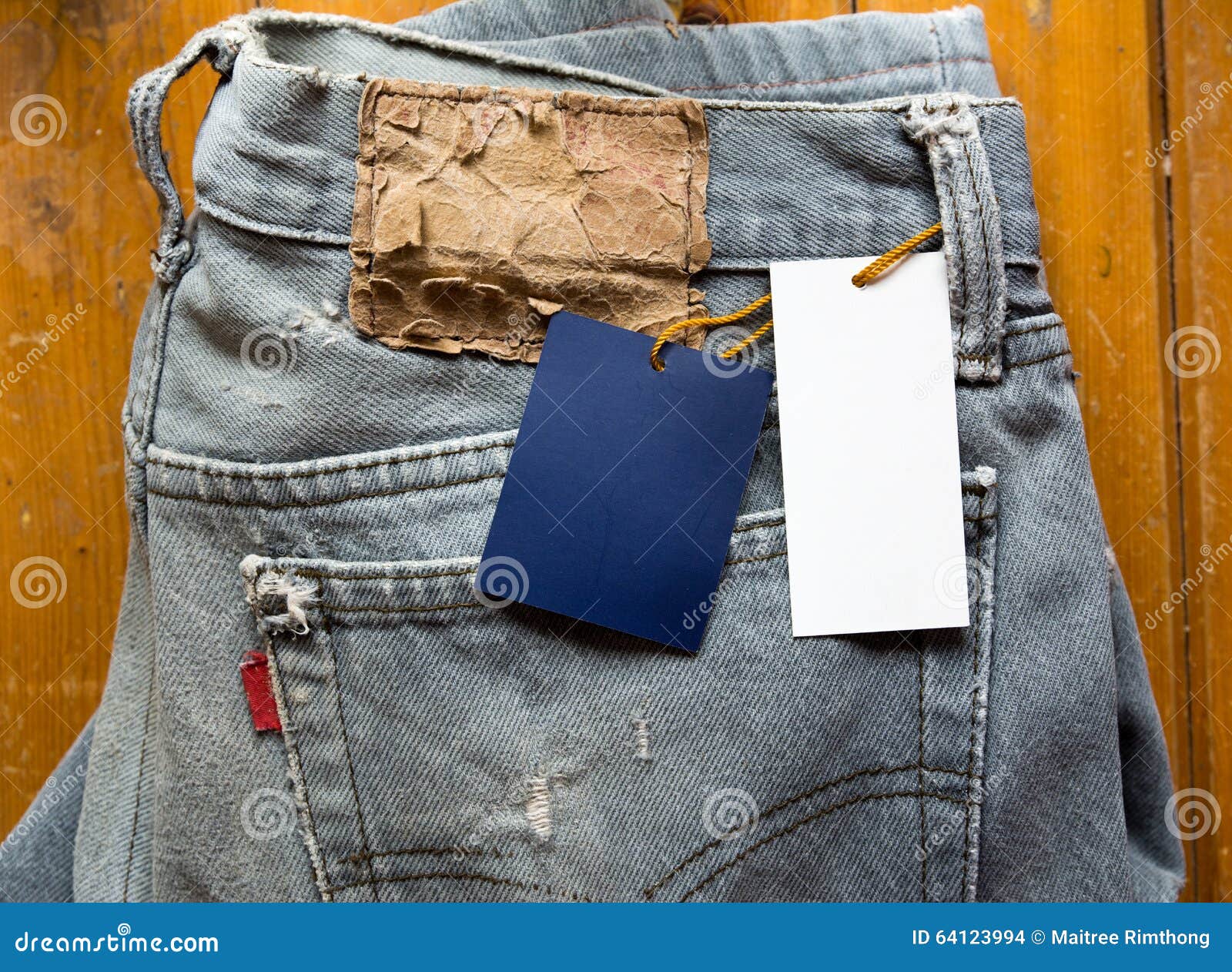 Back of Blue Jeans with Leather Label New Men S and Blank Label Stock ...