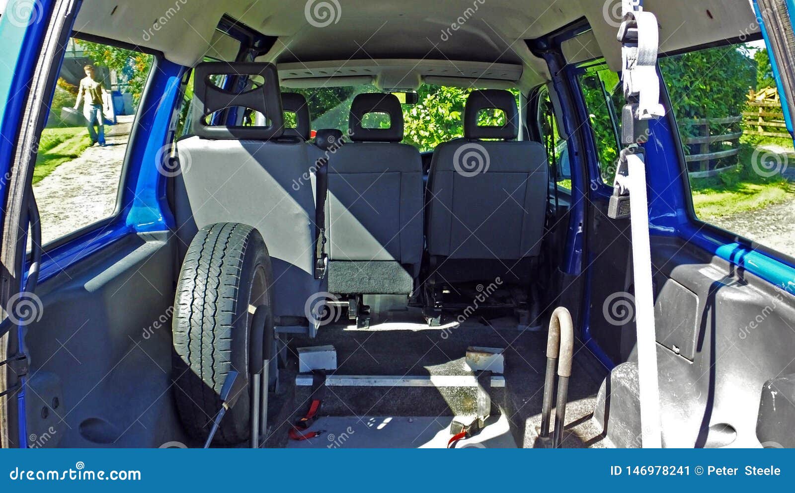 Back of blue van stock image. Image of spair, sunny - 146978241